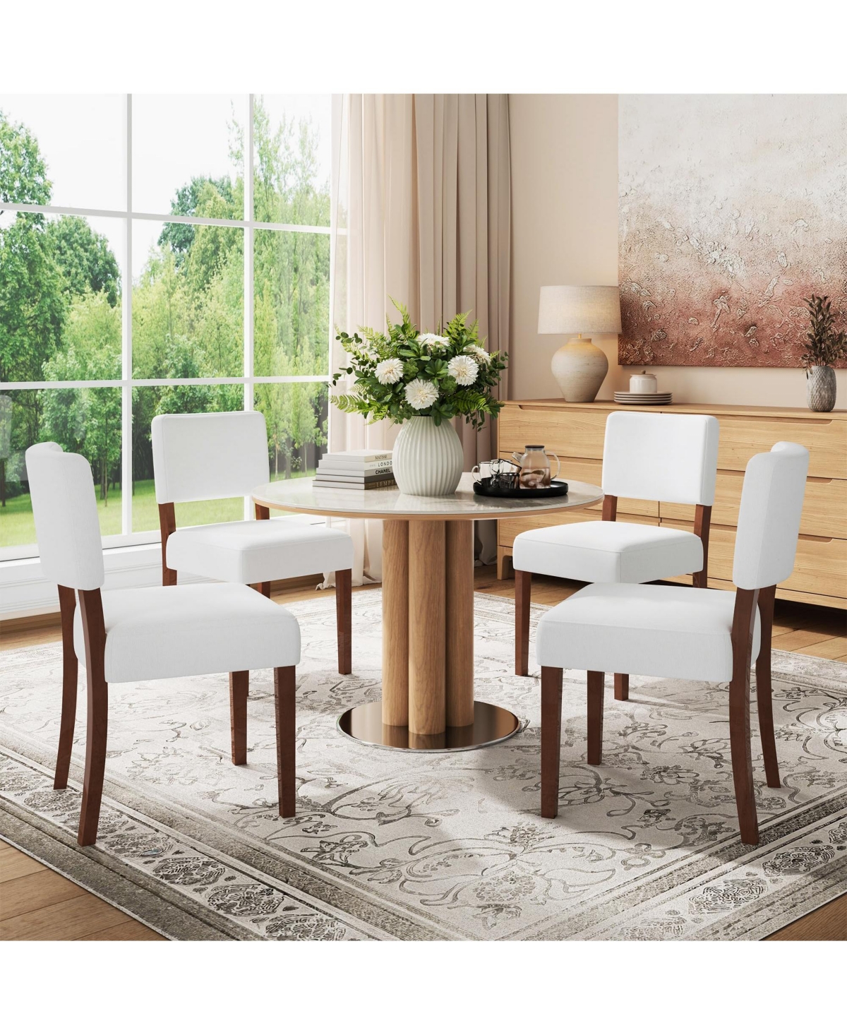 Click here for homfan Dining Chairs Set of 4 Upholstered Fabric A... prices