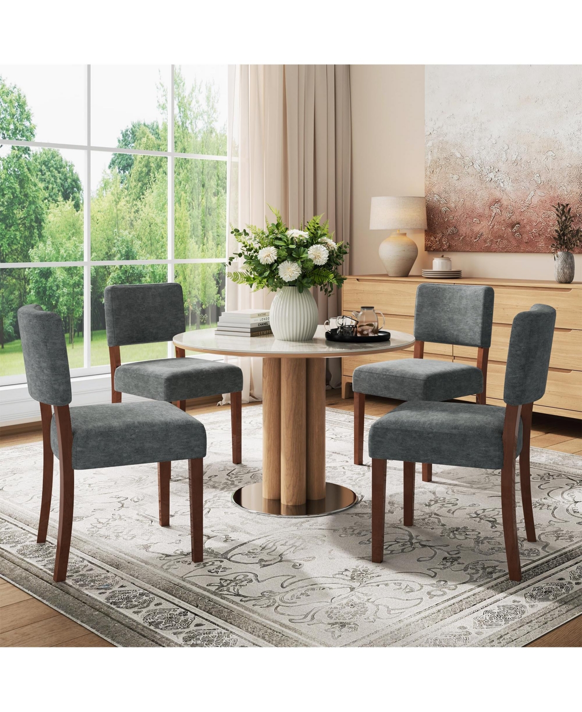 Click here for homfan Dining Chairs Set of 4 Upholstered Fabric A... prices