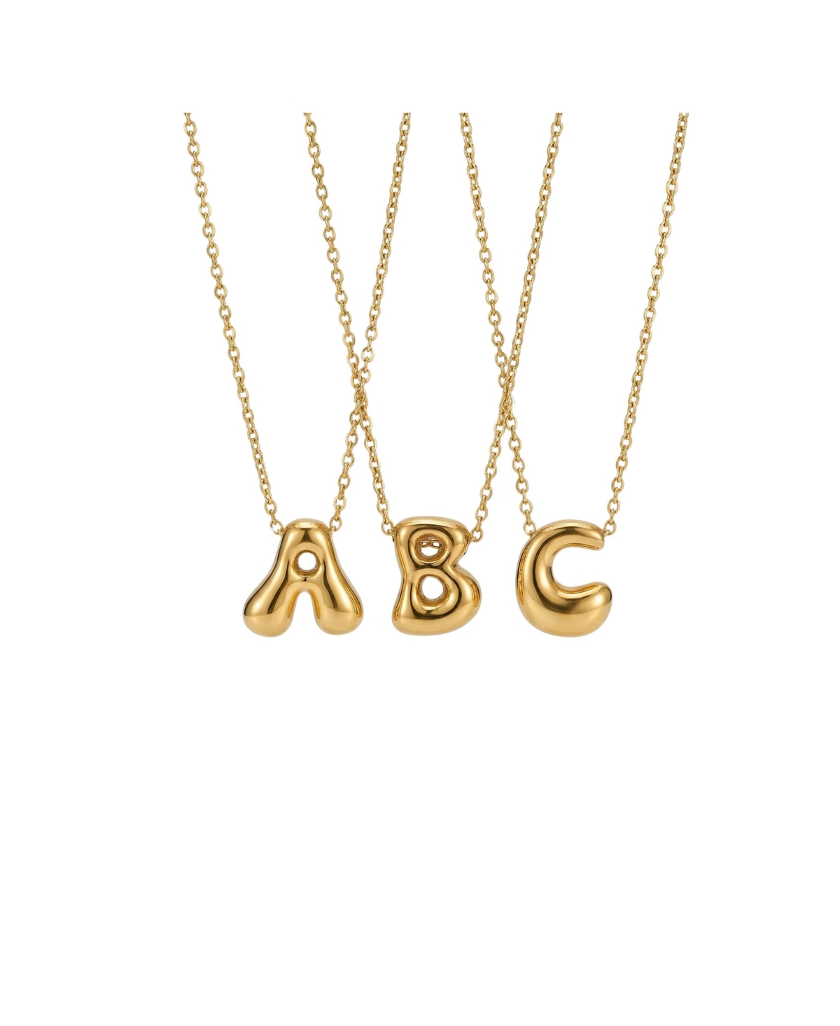 Click here for The M Jewelers Ornate Bubble Letter Necklace - Gol... prices