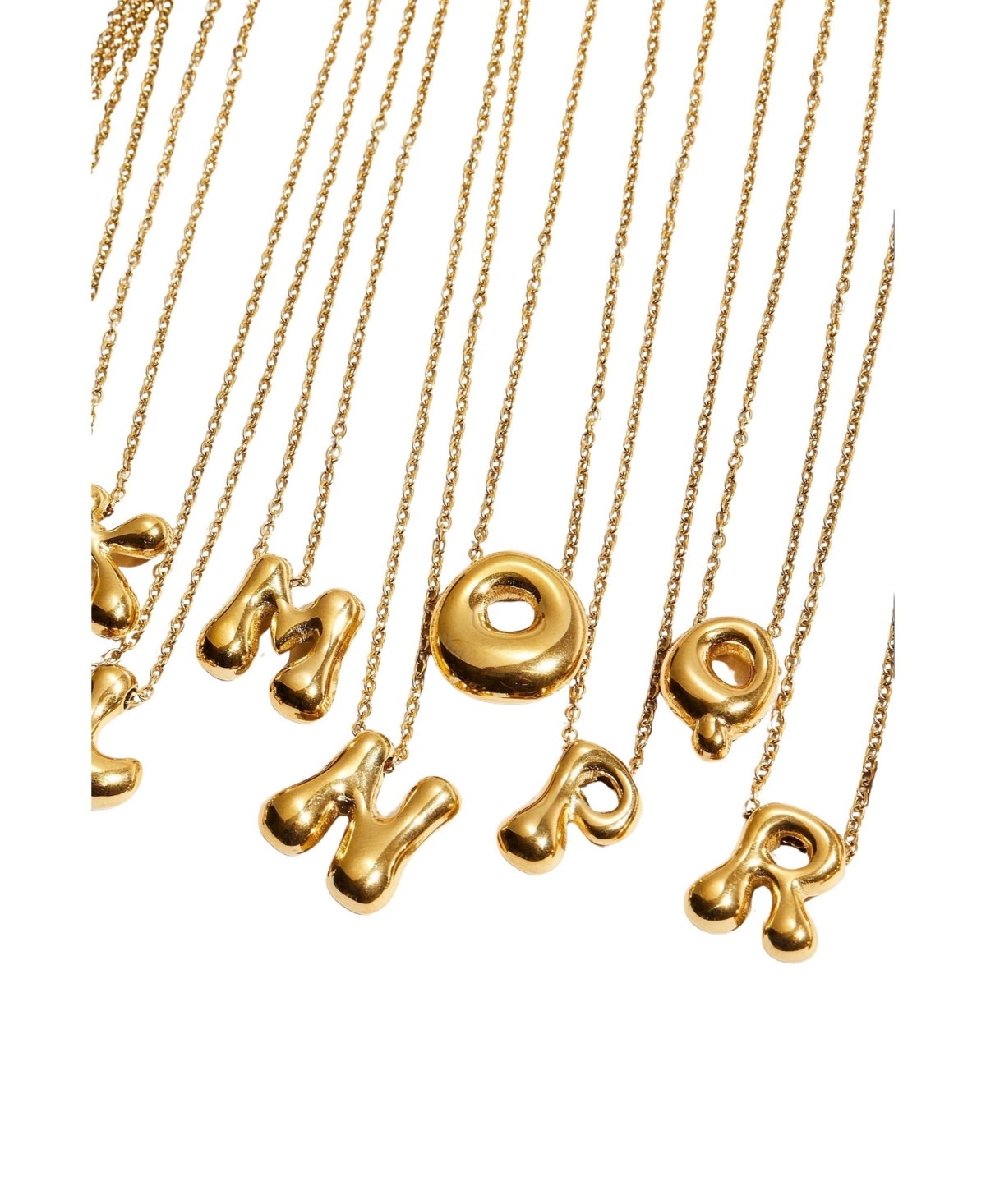 Click here for The M Jewelers Ornate Bubble Letter Necklace - Gol... prices