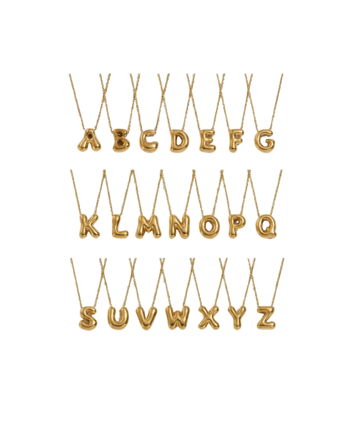 Click here for The M Jewelers Ornate Bubble Letter Necklace - Gol... prices