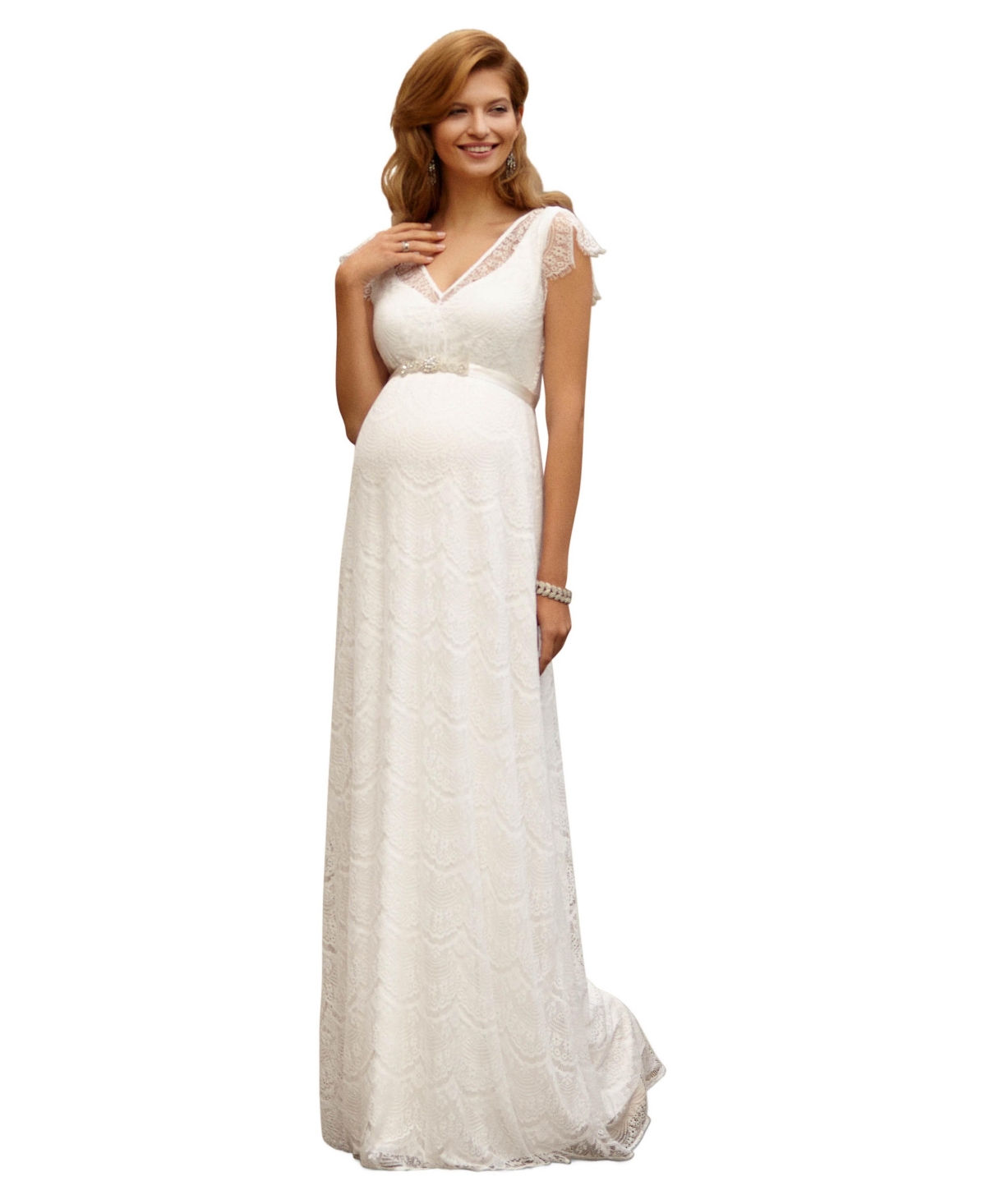 Click here for Tiffany Rose Maternity Kristin V-Neck Lace Gown -... prices