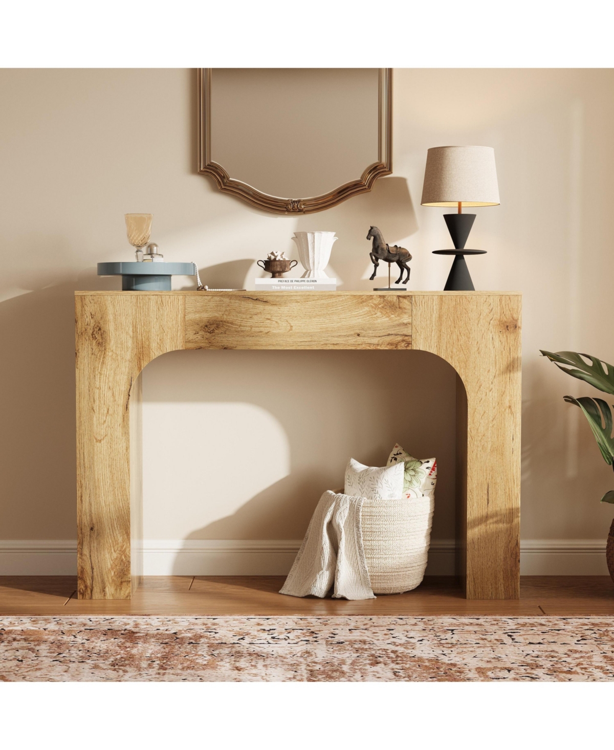 Click here for Farmhouse Narrow Console Table with Arched Base  S... prices