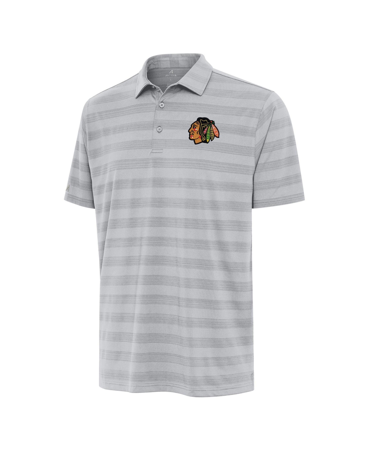 Click here for Antigua Mens Gray Chicago Blackhawks Tunnel Polo S... prices