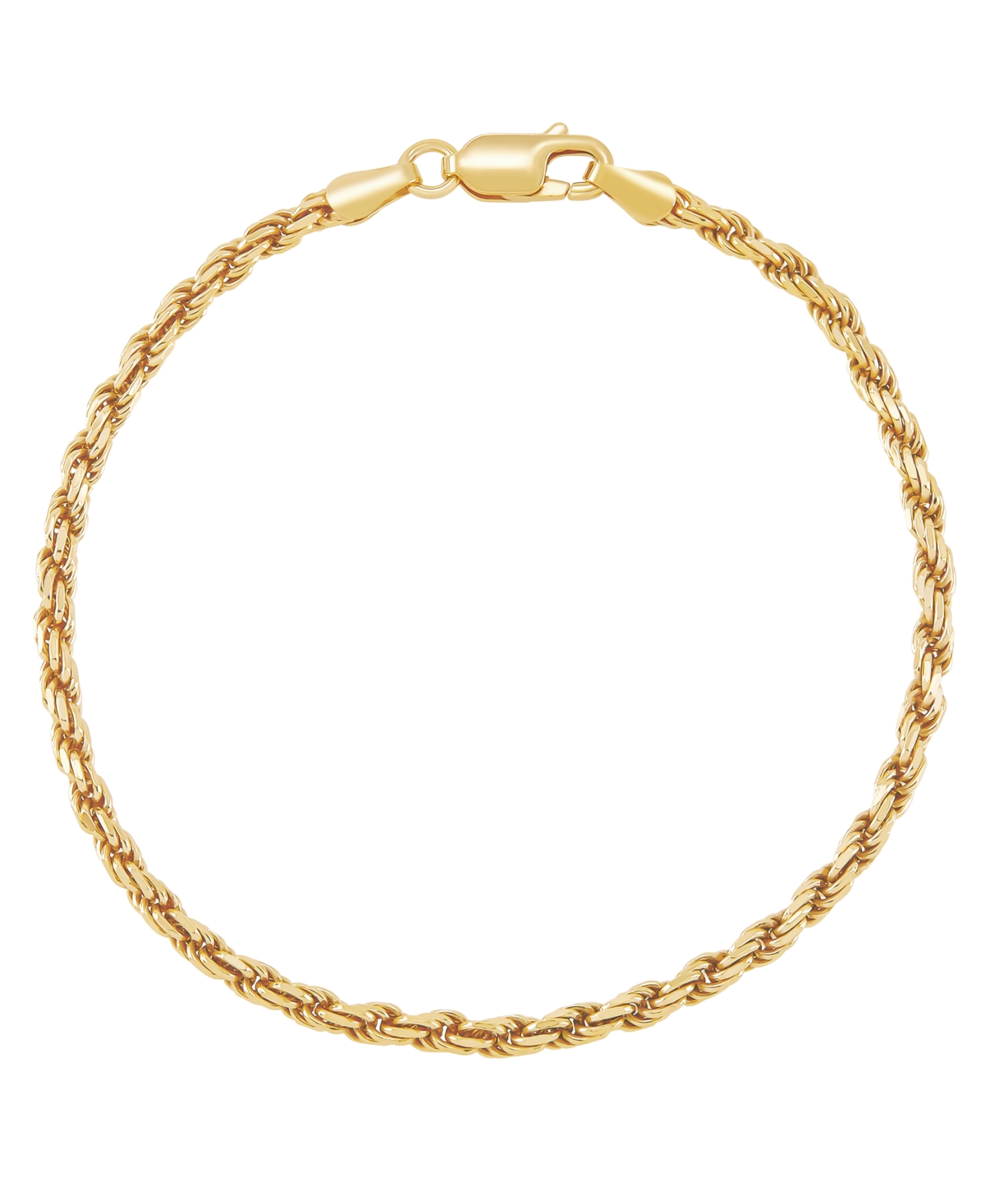 Click here for Italian Silver Solid Rope Chain Bracelet in 18k Go... prices