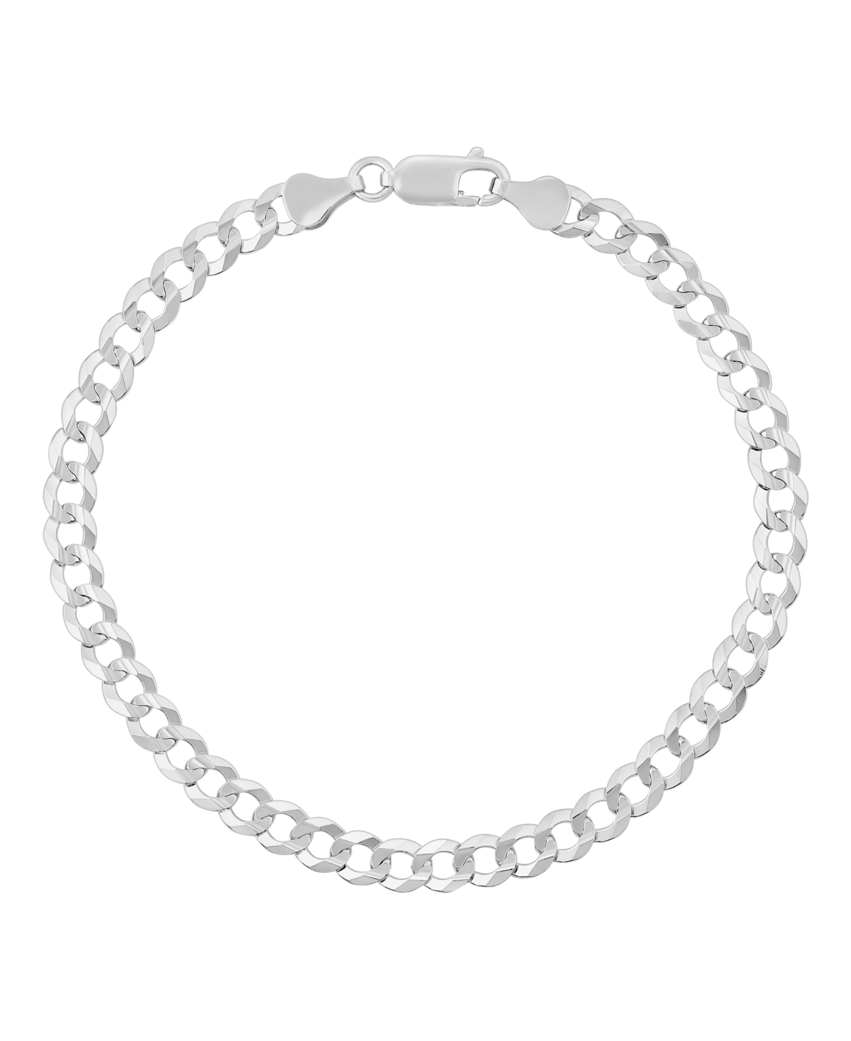 Click here for Italian Silver Solid Curb Chain Bracelet in Sterli... prices