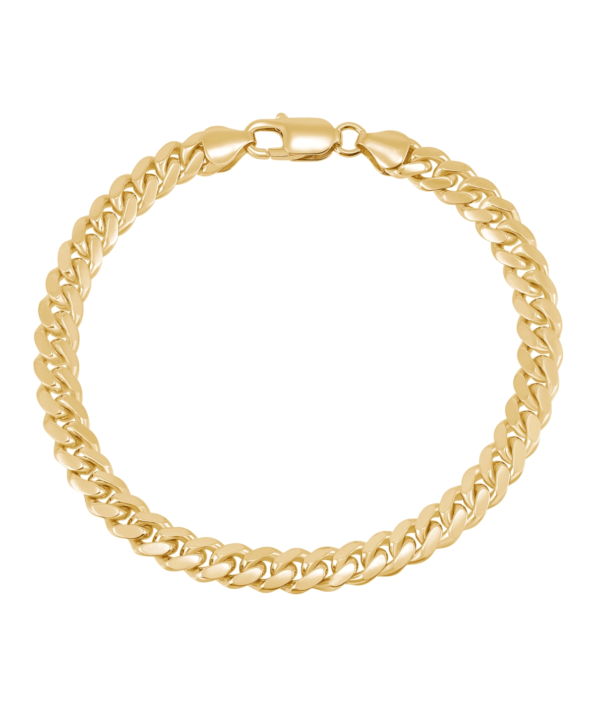 Click here for Italian Silver Solid Cuban Chain Bracelet in 18k G... prices