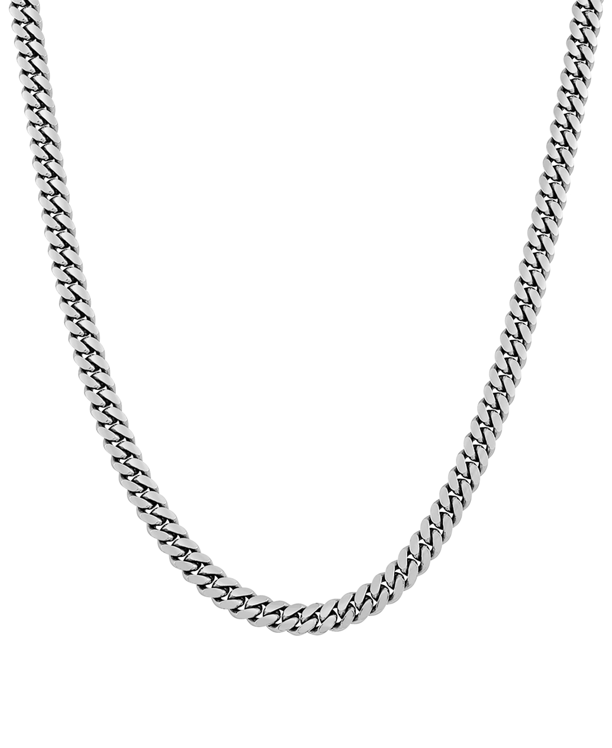 Click here for Italian Silver Solid Cuban Chain Necklace in Sterl... prices