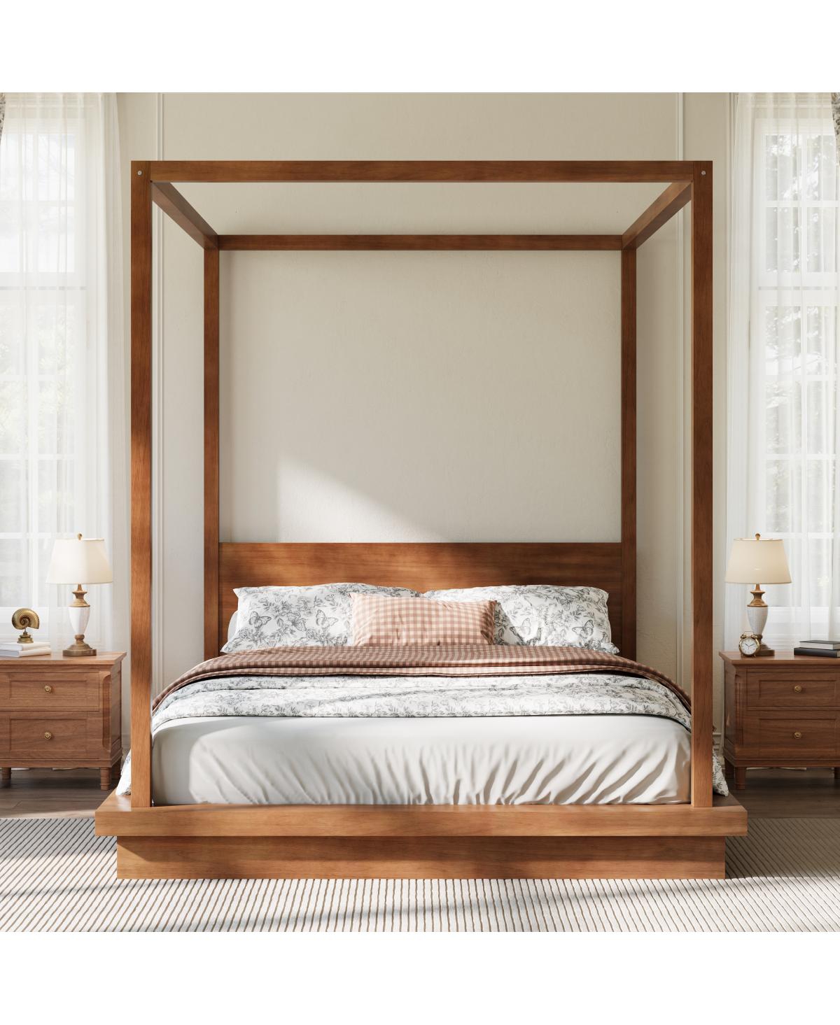Click here for Streamdale Furniture Queen size Wooden Canopy Plat... prices