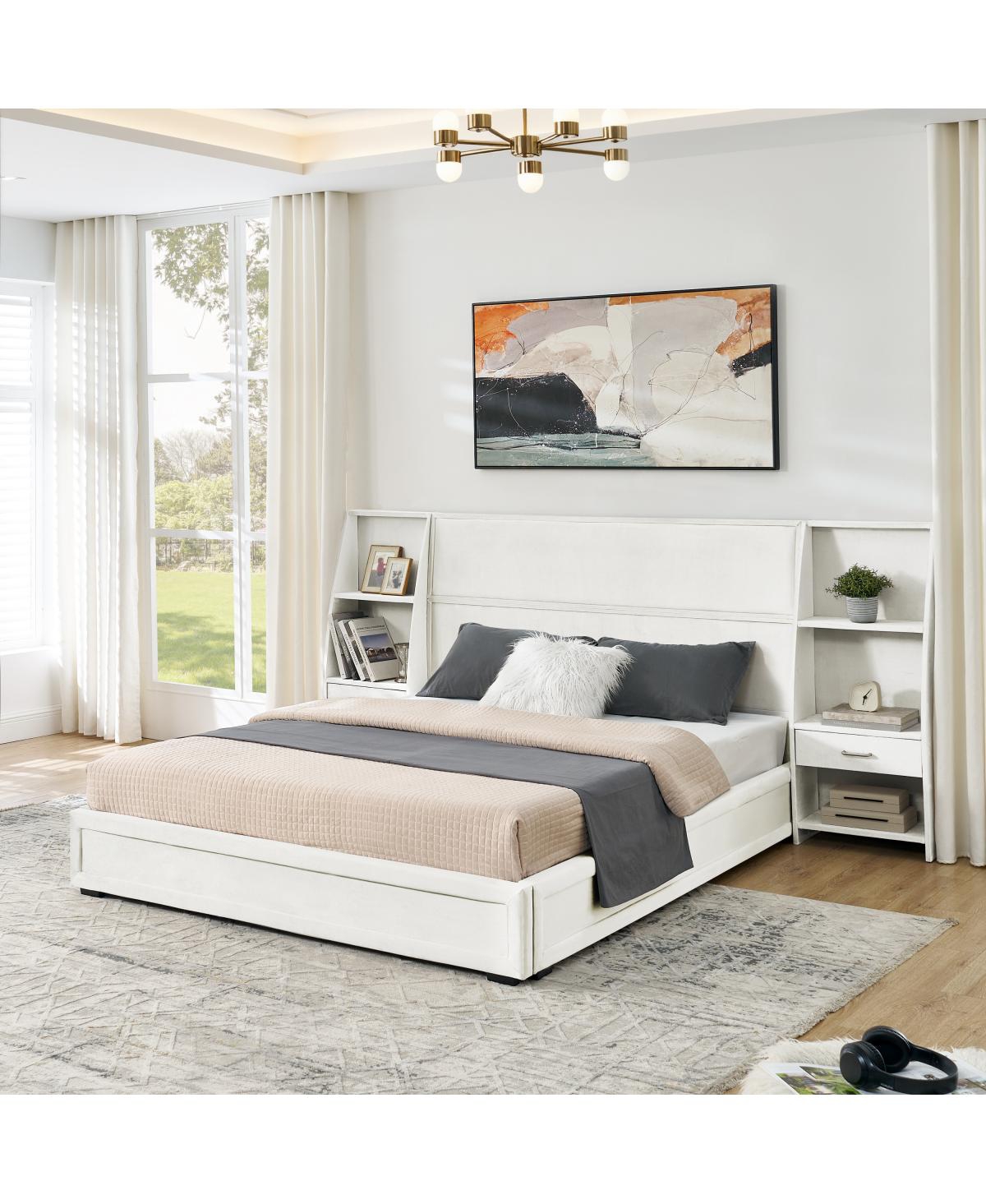 Click here for Streamdale Furniture Queen Velvet Storage Platform... prices
