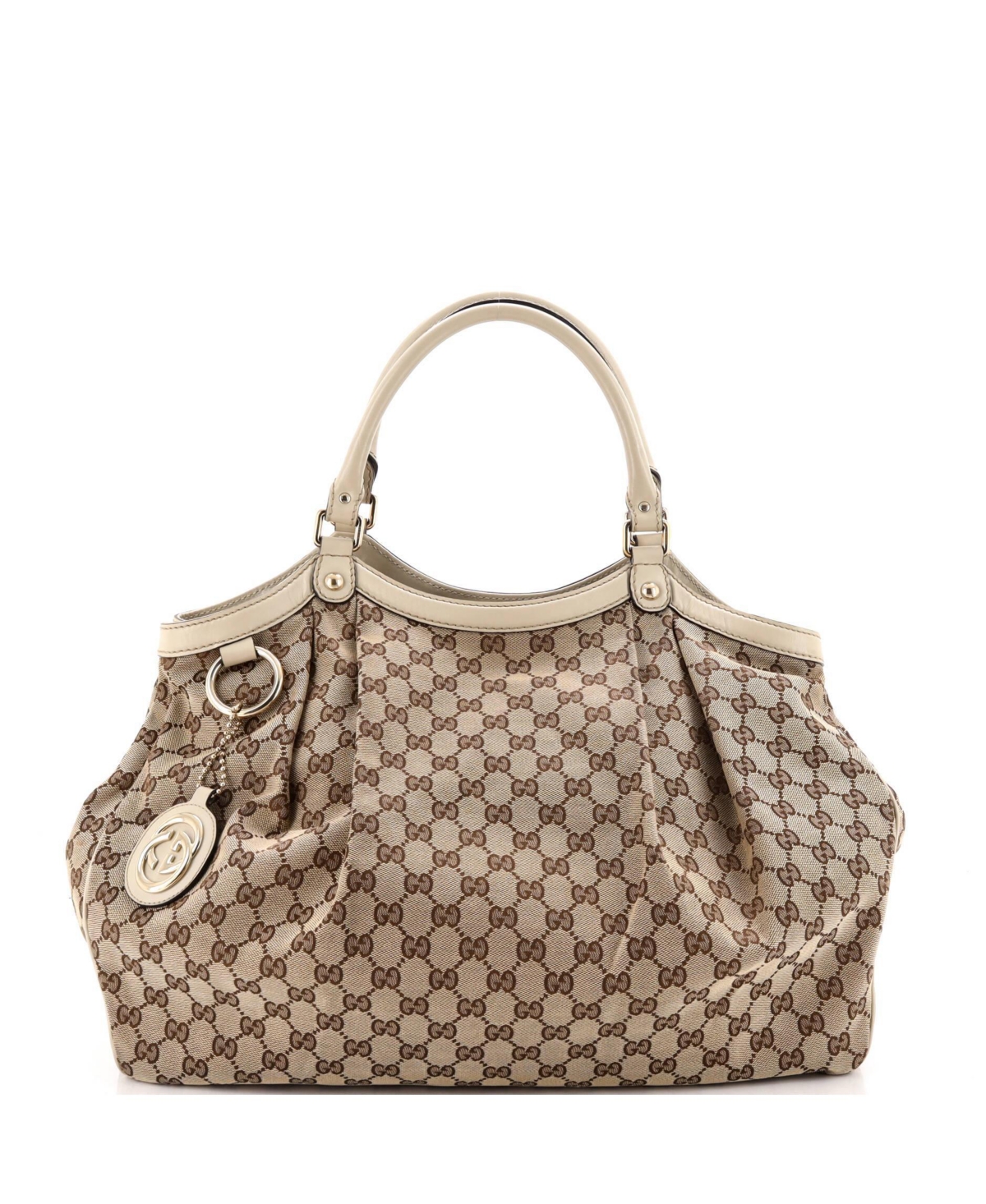 Click here for Pre-Owned Gucci Large Sukey Tote Gg Canvas with Le... prices