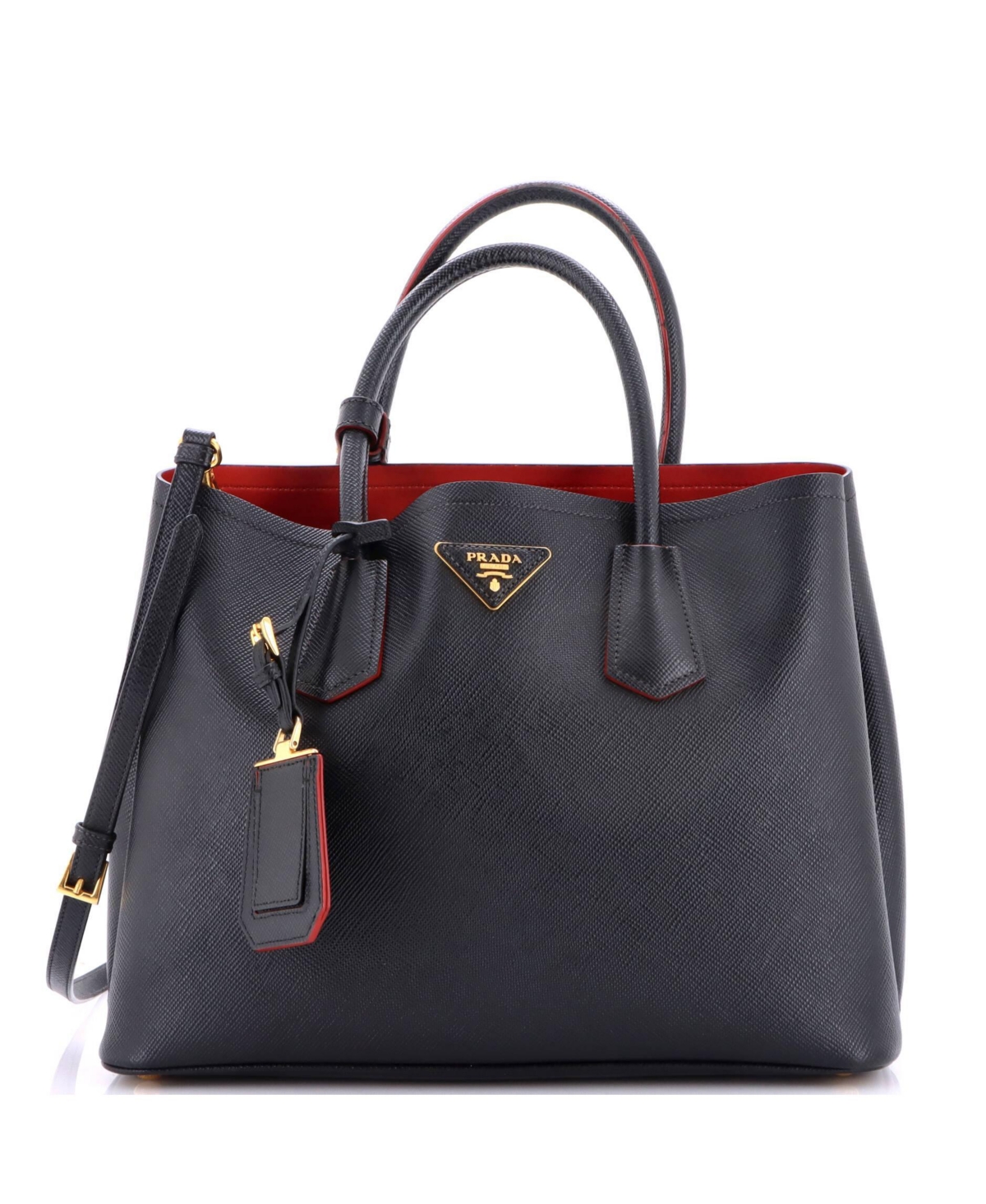 Click here for Pre-Owned Prada Medium Cuir Double Tote Saffiano L... prices