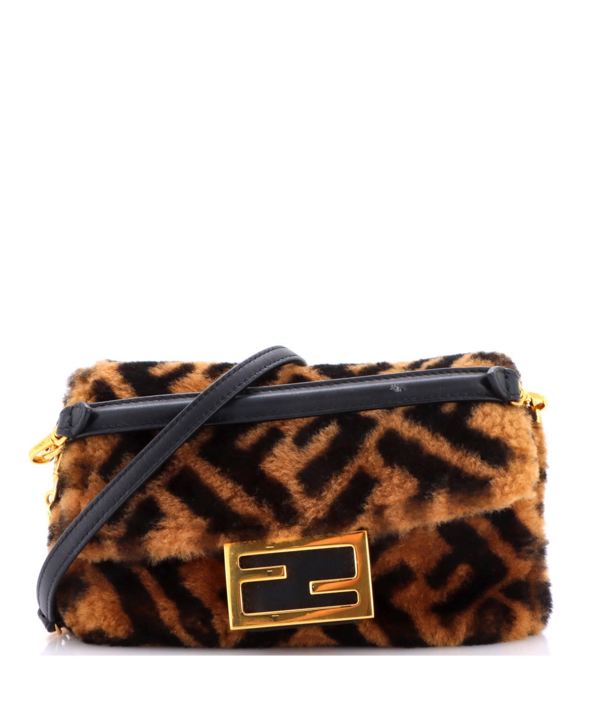 Click here for Pre-Owned Fendi Mini Baguette Nm Bag Zucca Shearli... prices