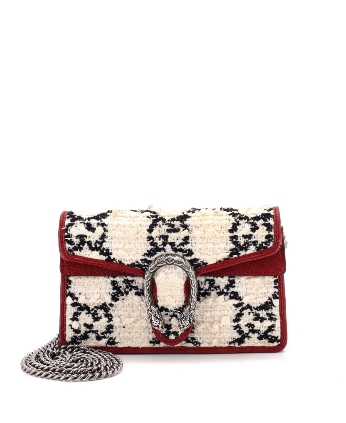 Click here for Pre-Owned Gucci Super Mini Dionysus Bag Gg Tweed -... prices