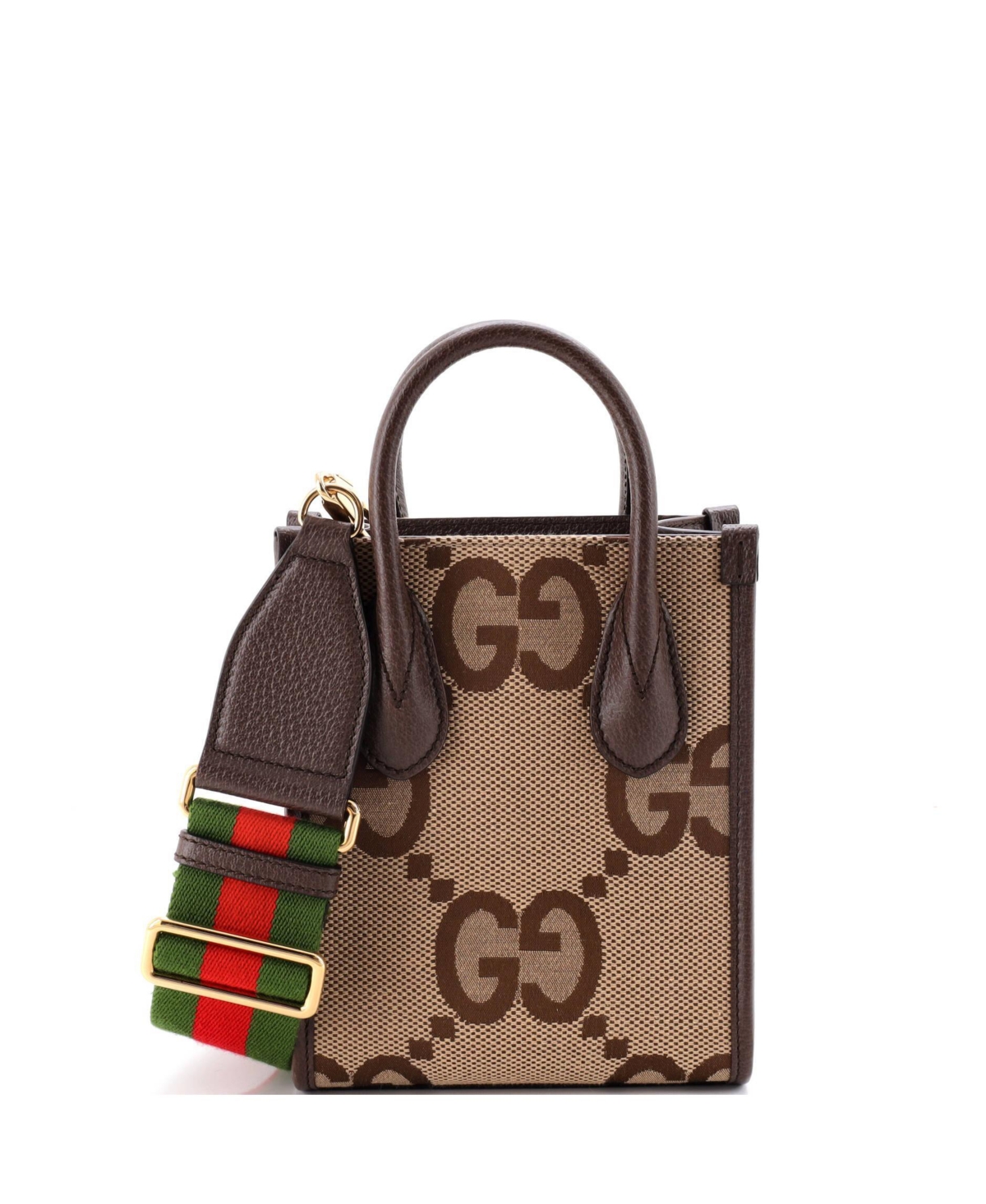 Click here for Pre-Owned Gucci Mini Vertical Tote Jumbo Gg Canvas... prices