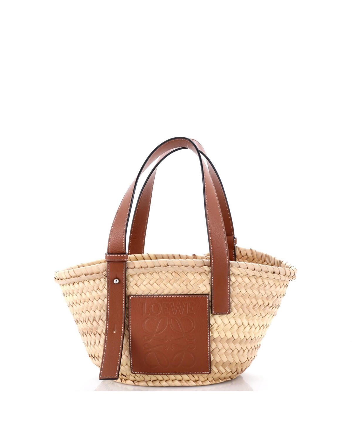 Click here for Pre-Owned Loewe Small Basket Tote Raffia - Brown prices