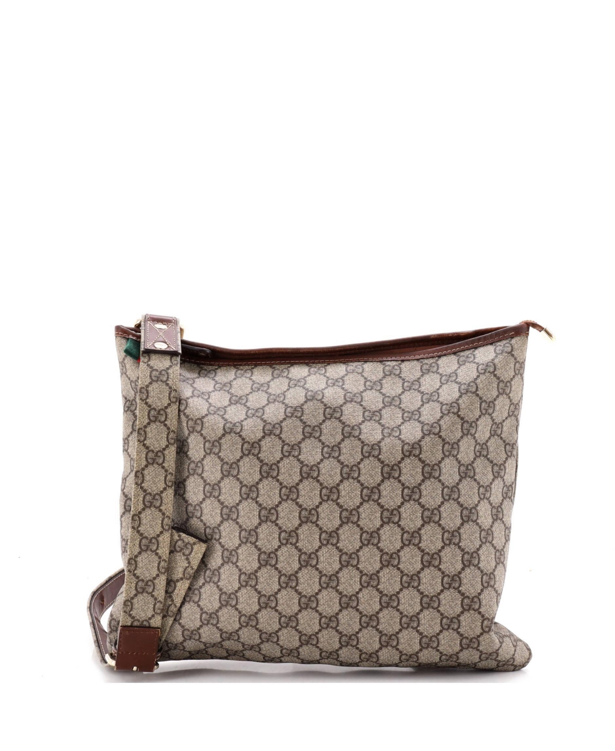 Click here for Pre-Owned Gucci Large Web Loop Flat Messenger Gg C... prices