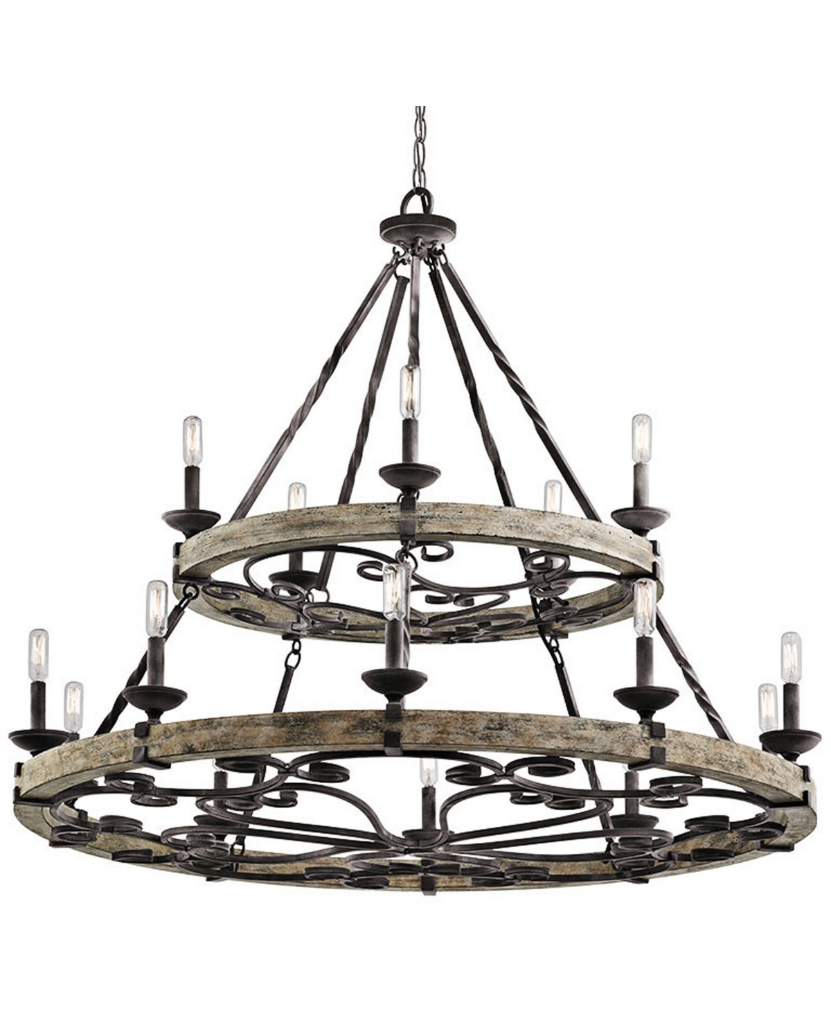 Click here for Kichler Taulbee 44 Wide 15-Light Aged Zinc Gray Wo... prices