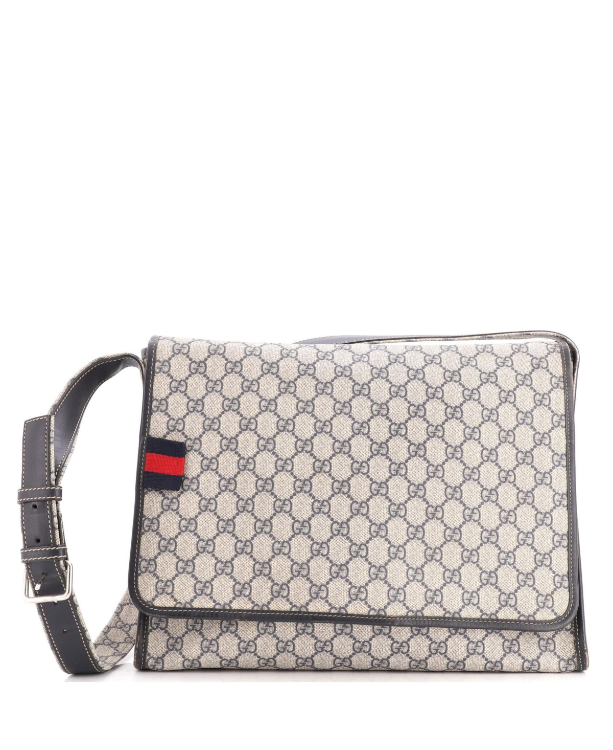 Click here for Pre-Owned Gucci Large Web Loop Messenger Gg Coated... prices