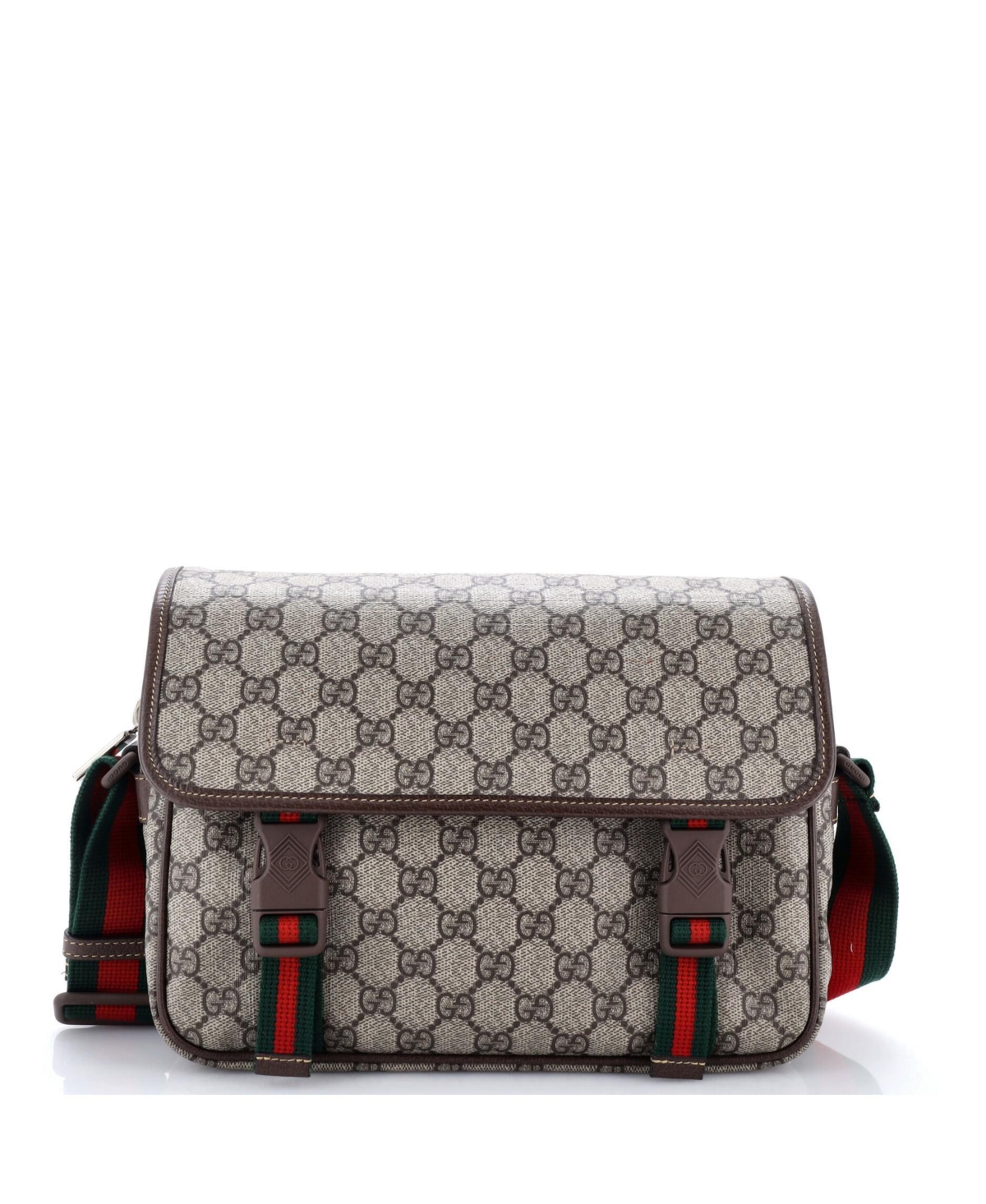 Click here for Pre-Owned Gucci Small Web Buckle Messenger Bag Gg... prices