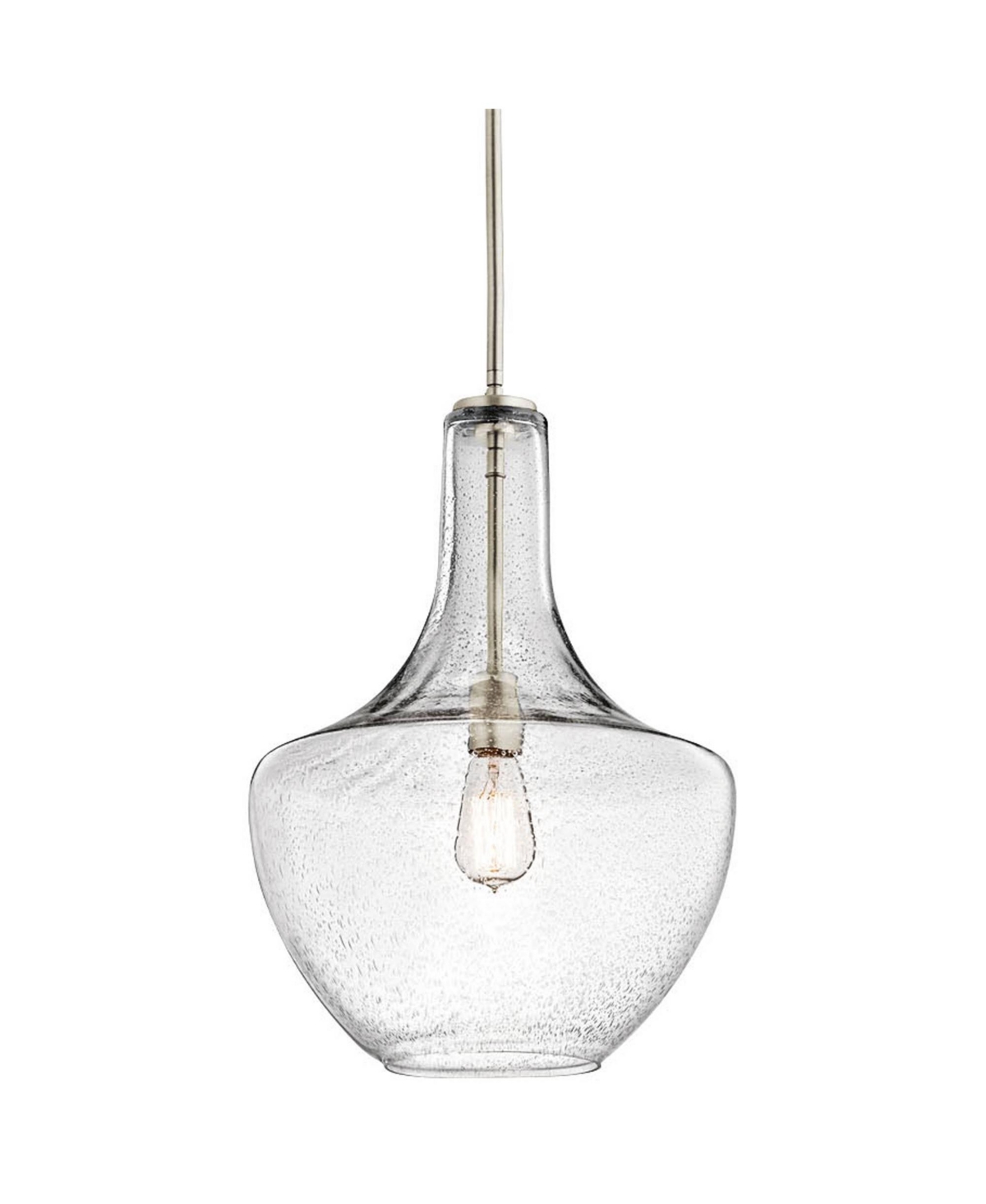Click here for Kichler Everly 13 3/4 Wide Nickel Clear Glass Pend... prices
