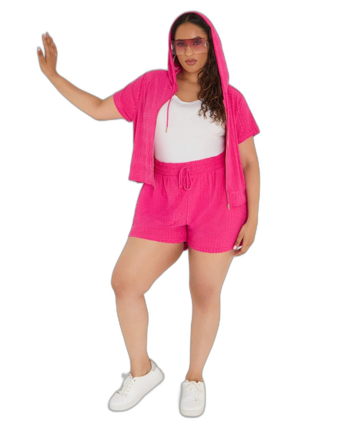 Click here for Ashley Stewart Plus Size Drawstring Jacquard Short... prices