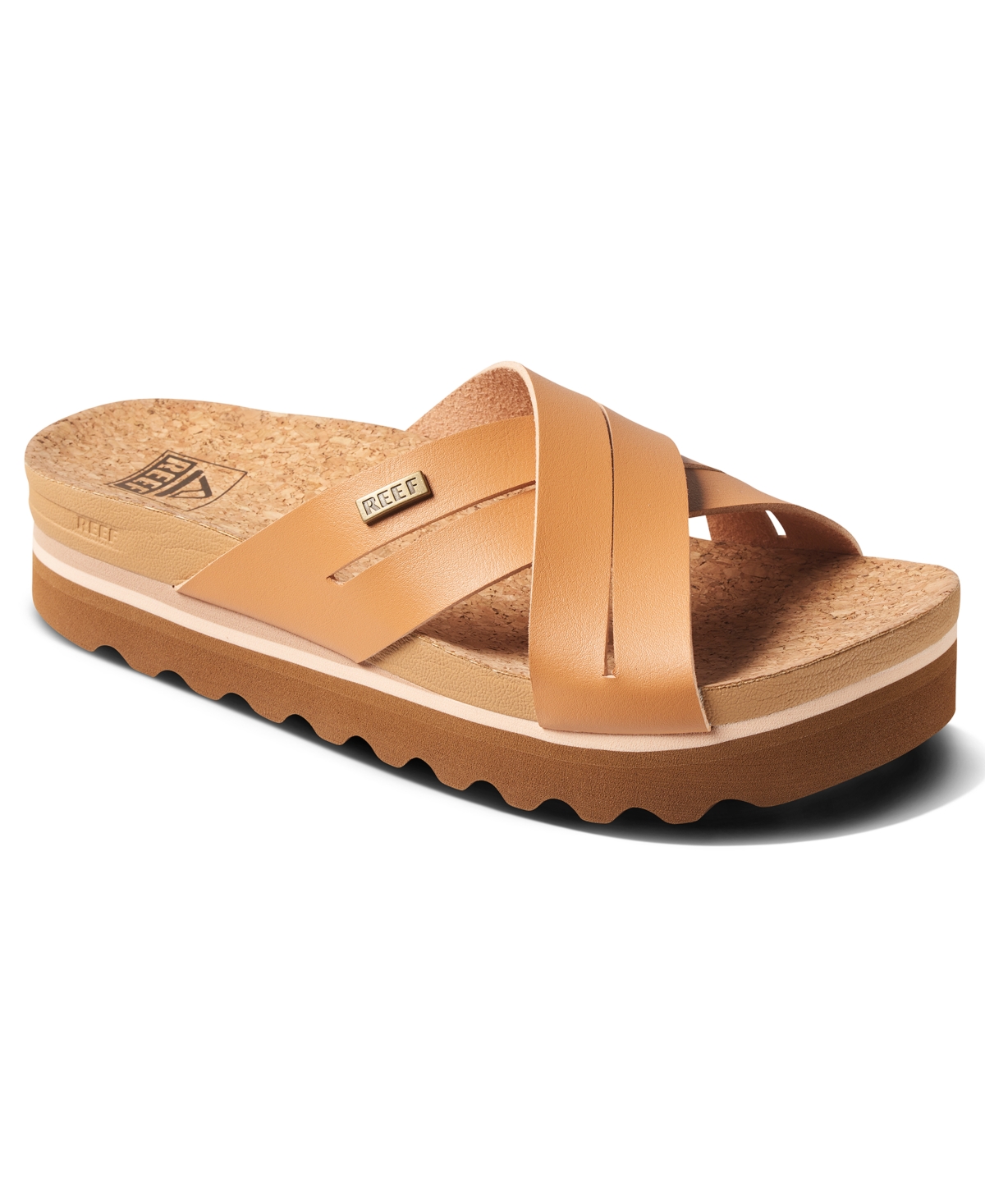 Click here for Reef Womens Kaia Cross Slip-On Flips - Natural prices