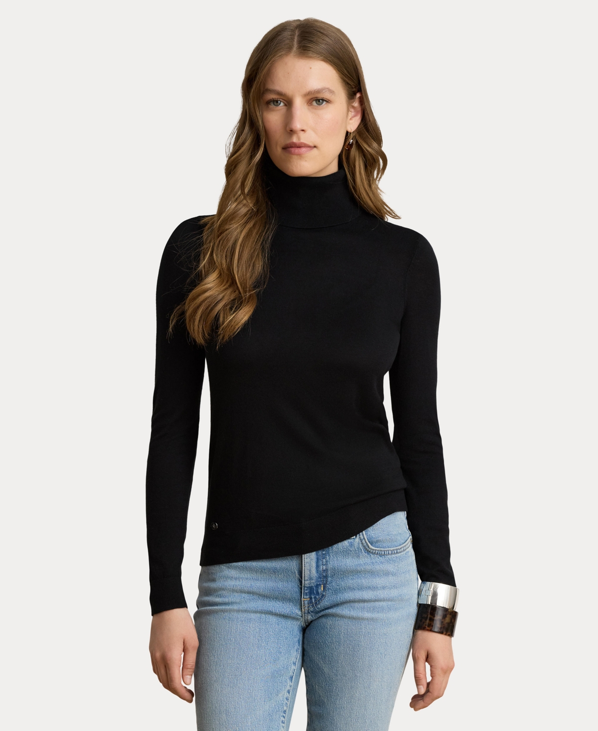 Click here for Lauren Ralph Lauren Womens Modal-Silk Blend Slim-F... prices