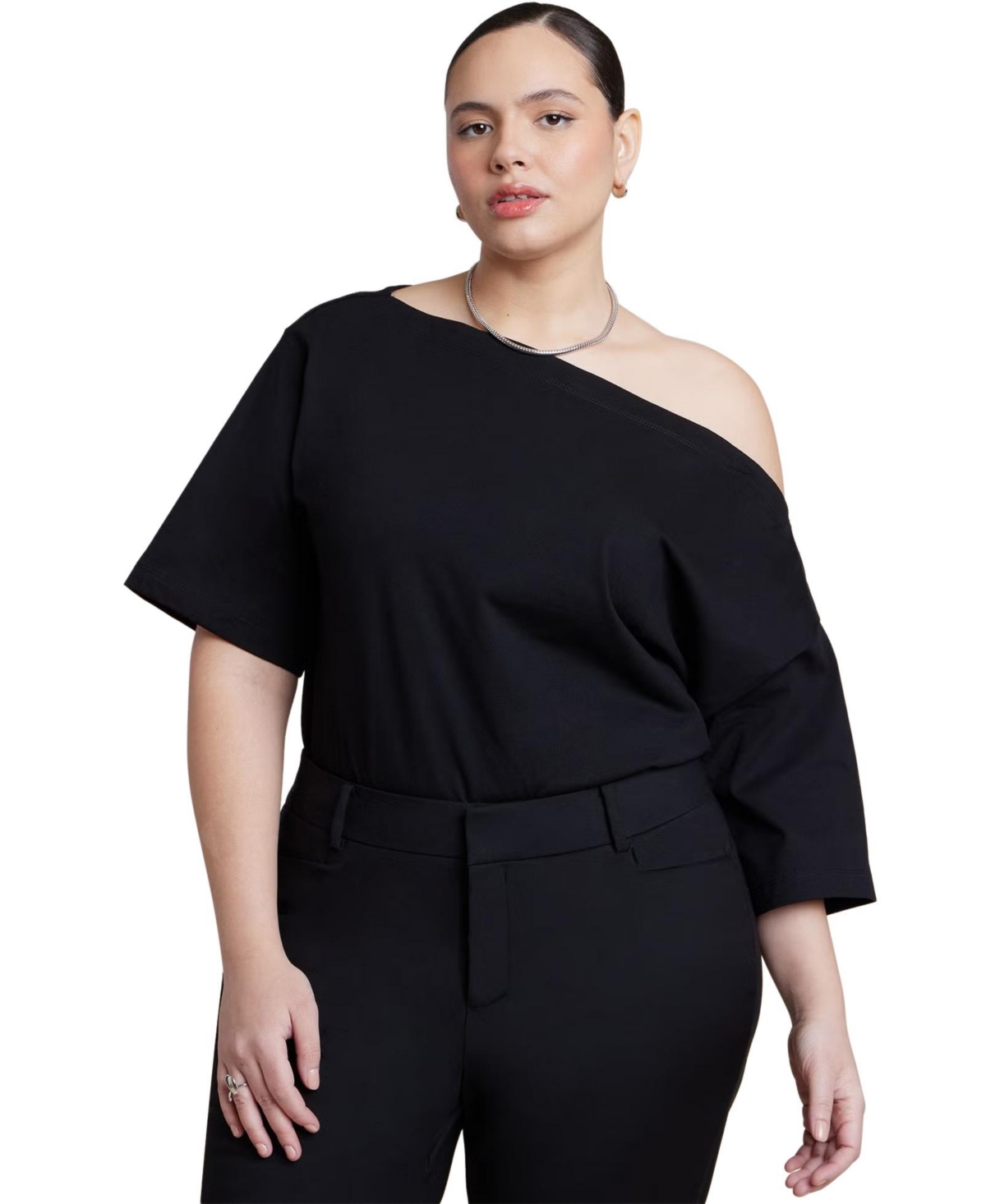 Click here for Eloquii Plus Size Slouchy Oversized Dropped-Should... prices