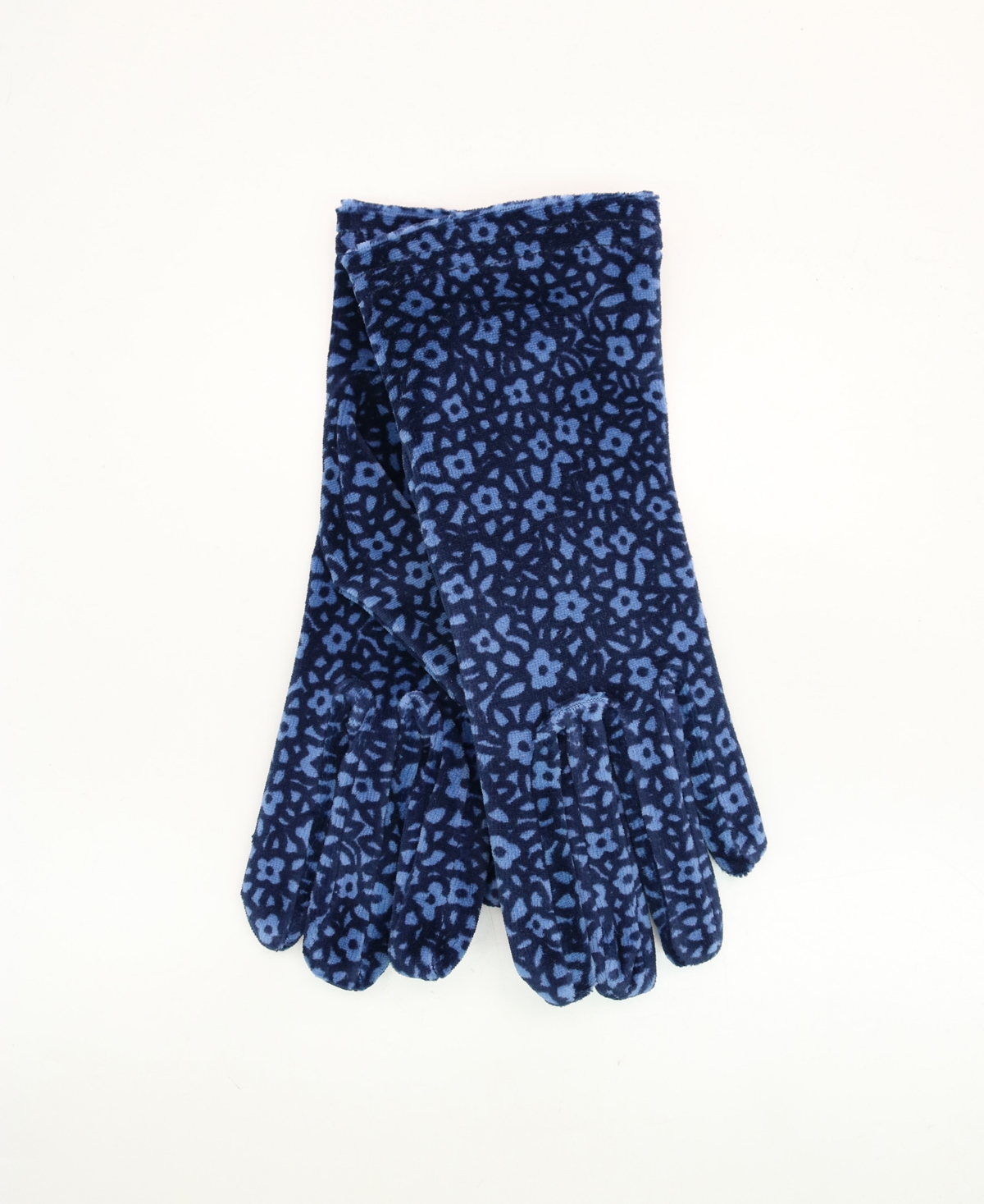 Click here for Portolano Flowers Velvet Gloves - Navy  Blue prices