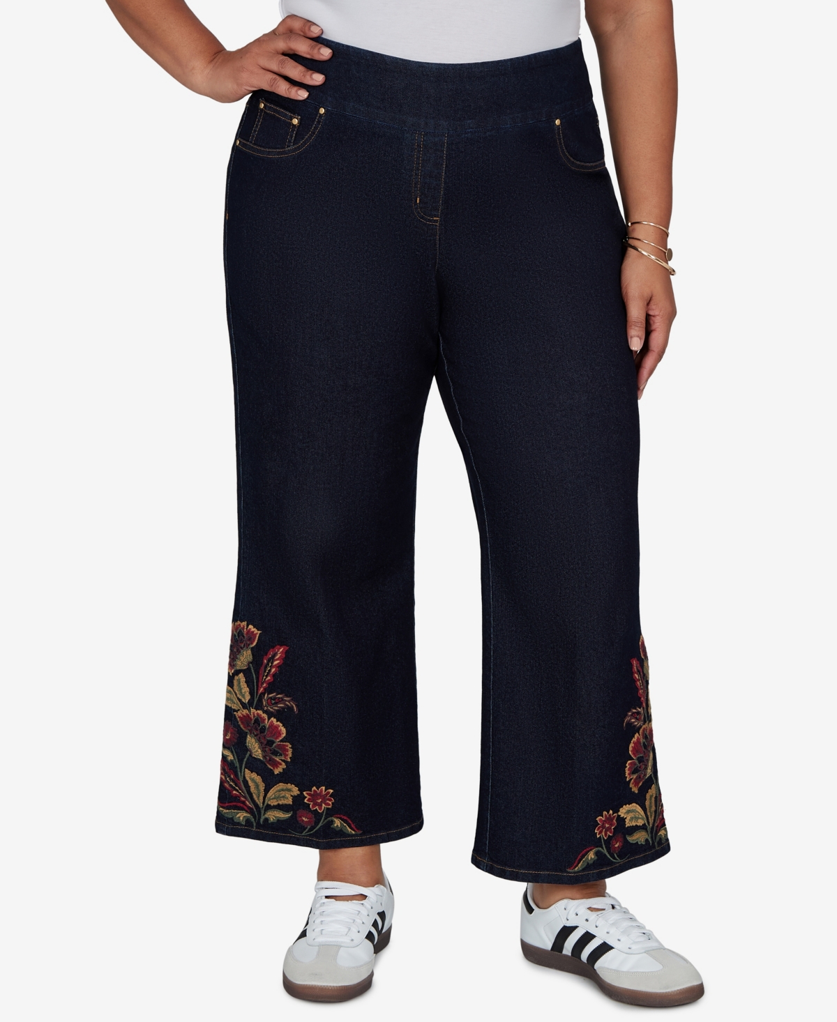 Click here for Ruby Rd. Plus Size Pull-On Wide-Leg Embroidered Je... prices