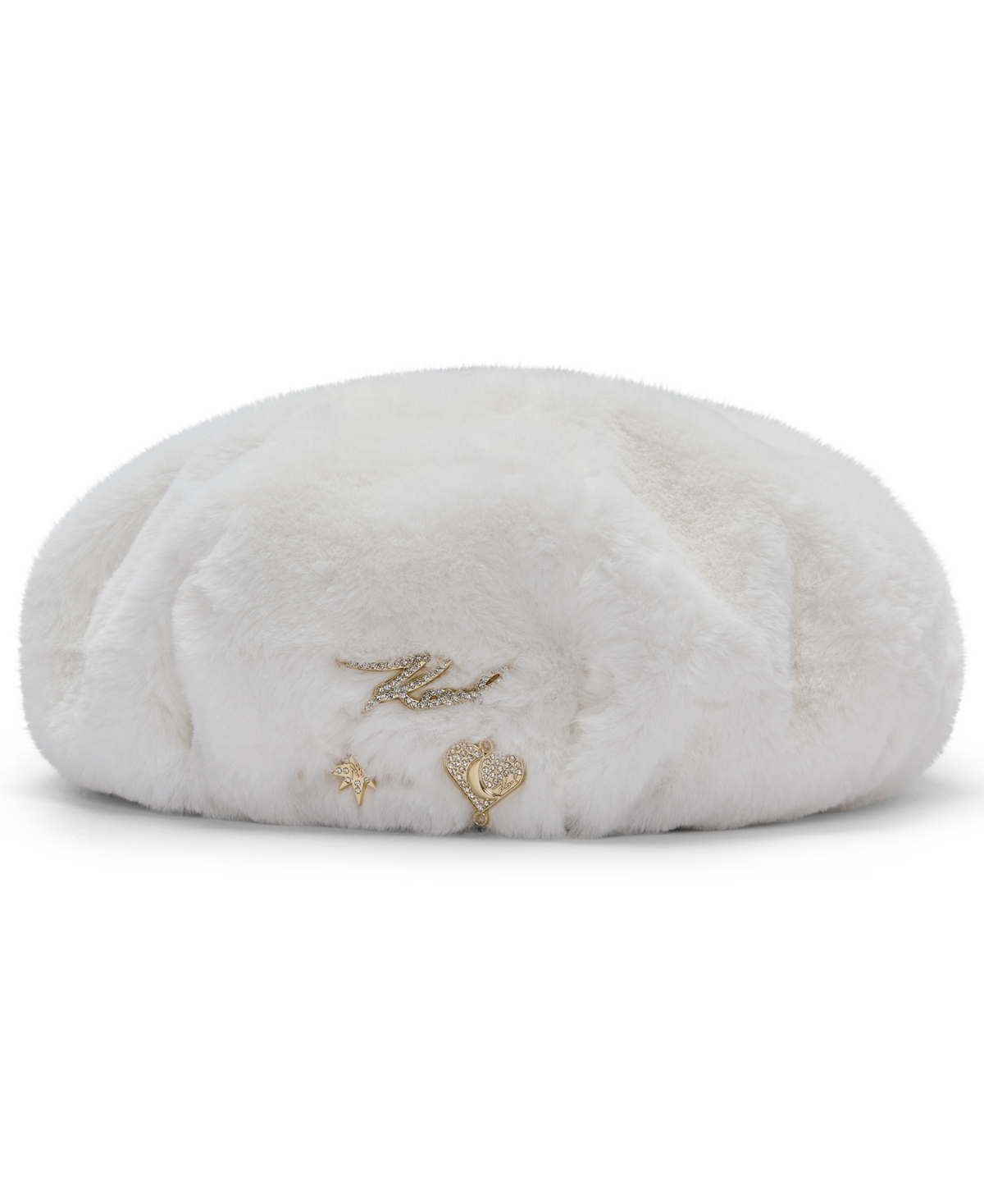 Click here for Karl Lagerfeld Paris Plush Faux-Fur Beret Hat - Iv... prices