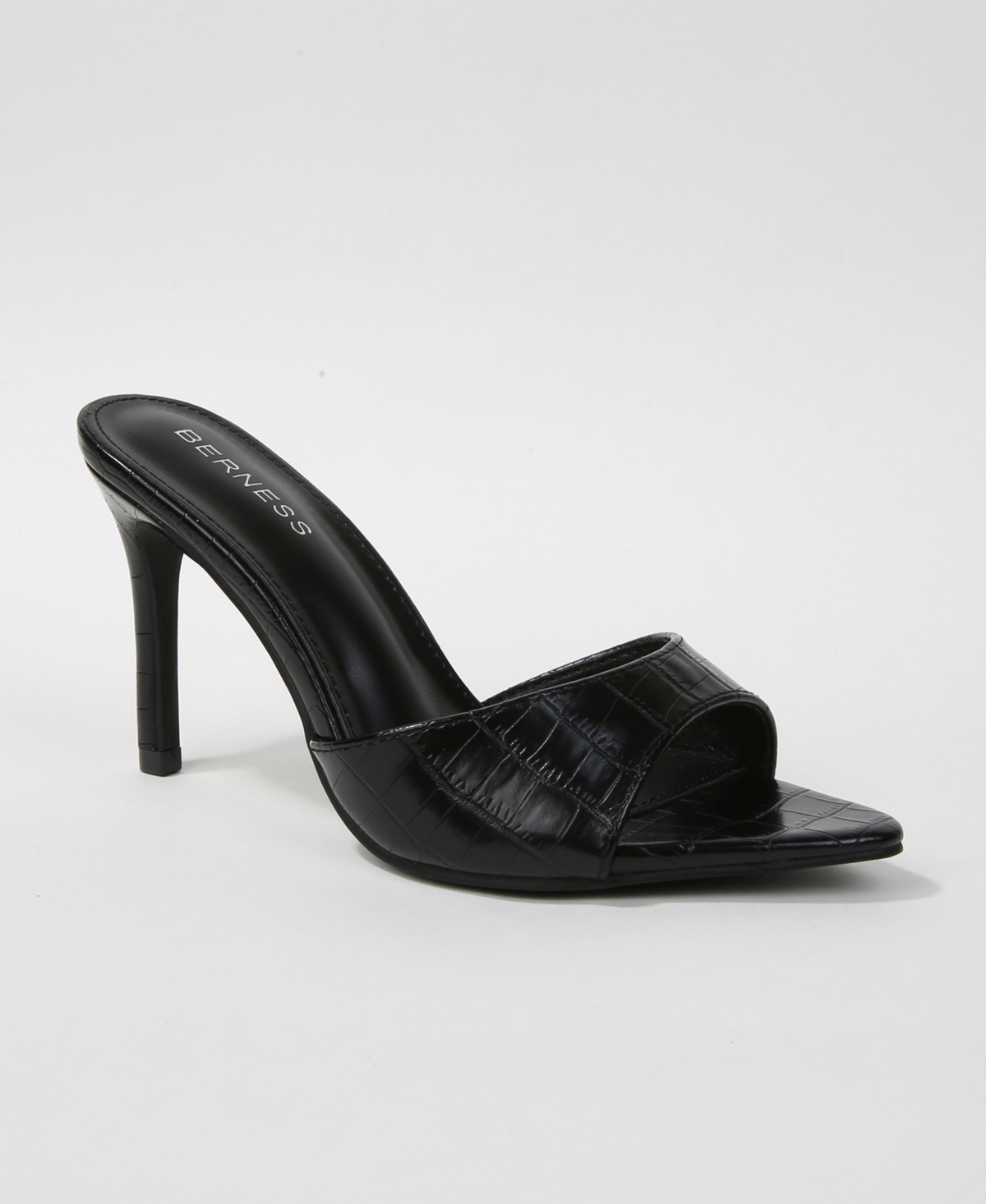 Click here for Berness Jessa Croc Embossed Stiletto Slide Sandals... prices