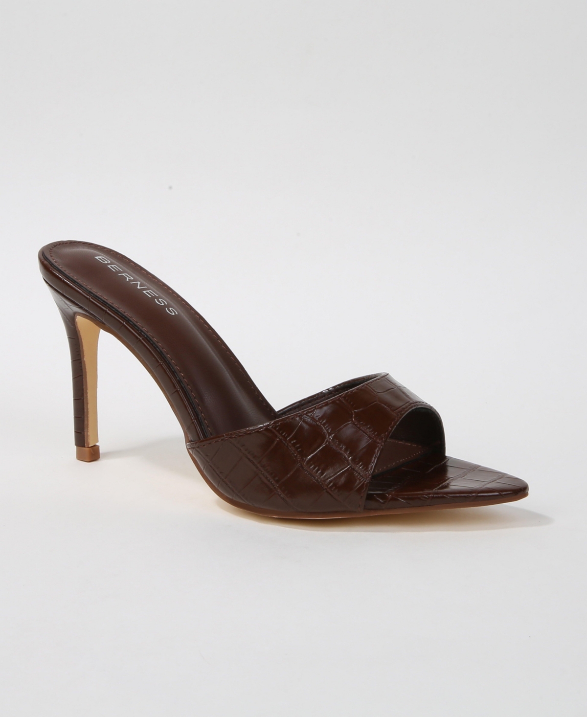 Click here for Berness Jessa Croc Embossed Stiletto Slide Sandals... prices