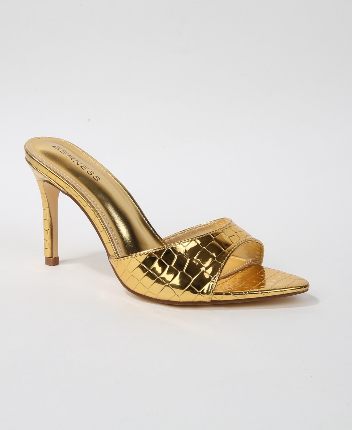 Click here for Berness Jessa Croc Embossed Stiletto Slide Sandals... prices