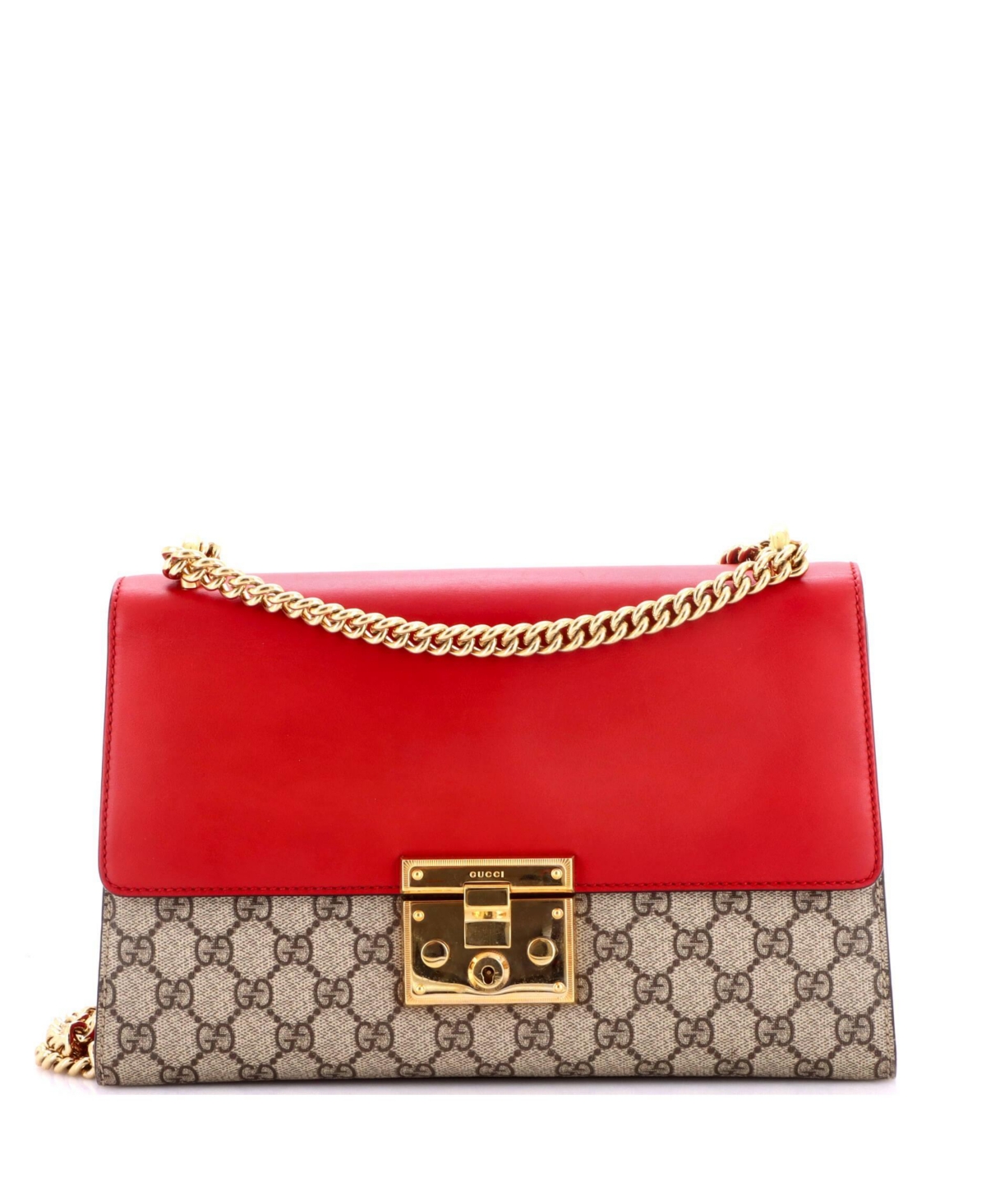 Click here for Pre-Owned Gucci Medium Padlock Shoulder Bag Gg Coa... prices