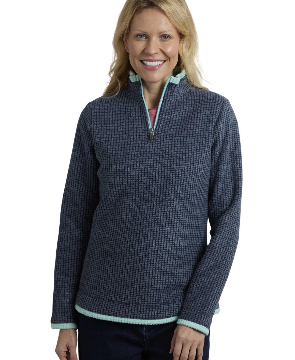 Click here for Weird Fish Womens Beye 1/4 Zip Grid Fleece - Rich... prices