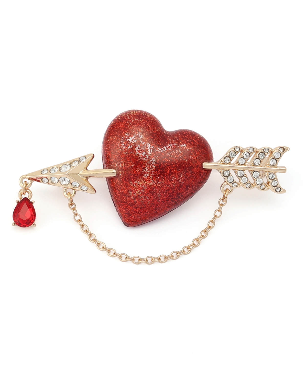 Click here for Betsey Johnson Faux-Stone Pave Heart Arrow Brooch... prices