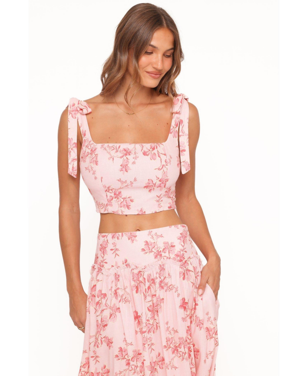 Click here for Petal and Pup Womens Tyler Tie Shoulder Top - Rose... prices