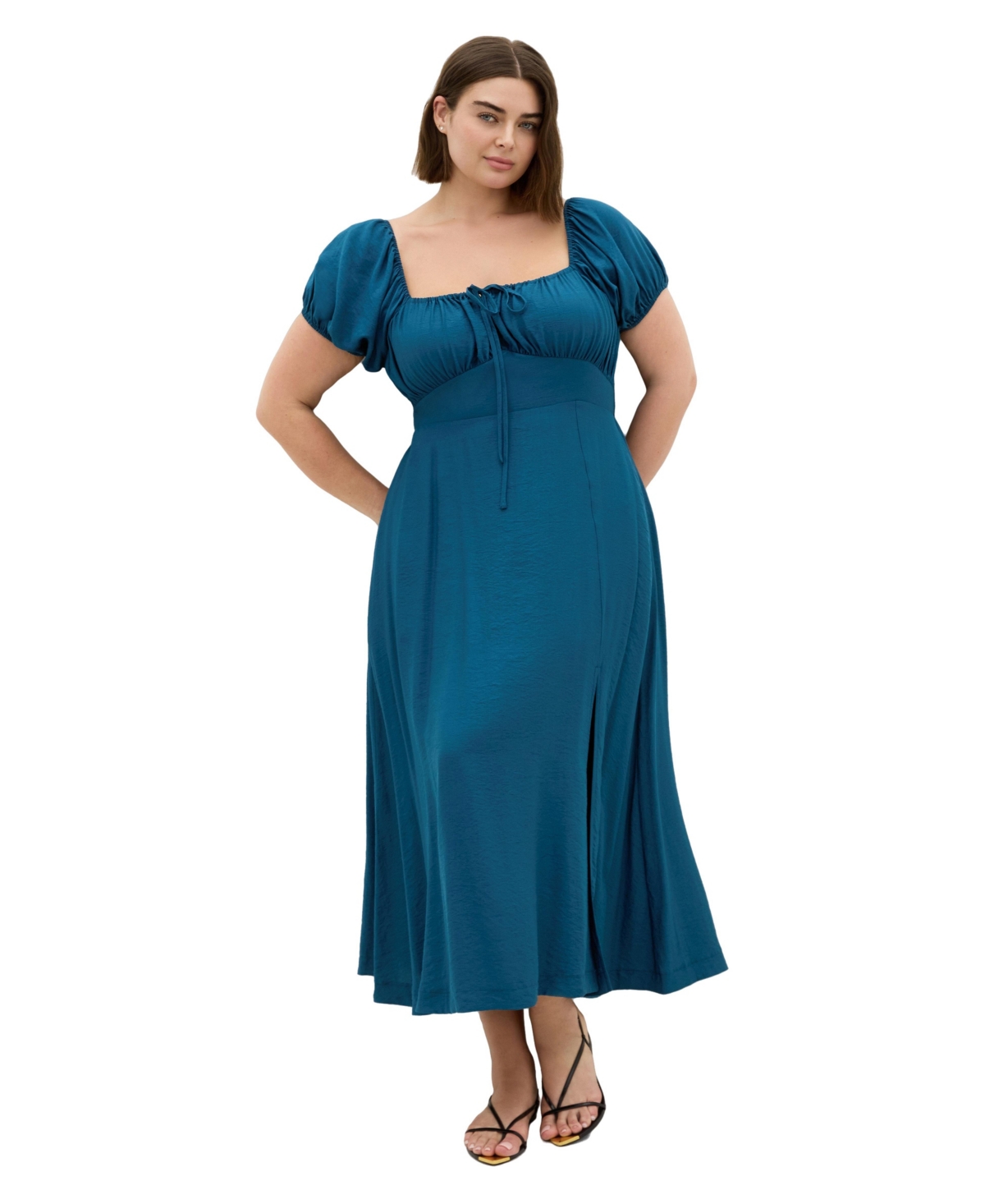 Click here for City Chic Womens Abbigail Split Maxi Dress - Petro... prices