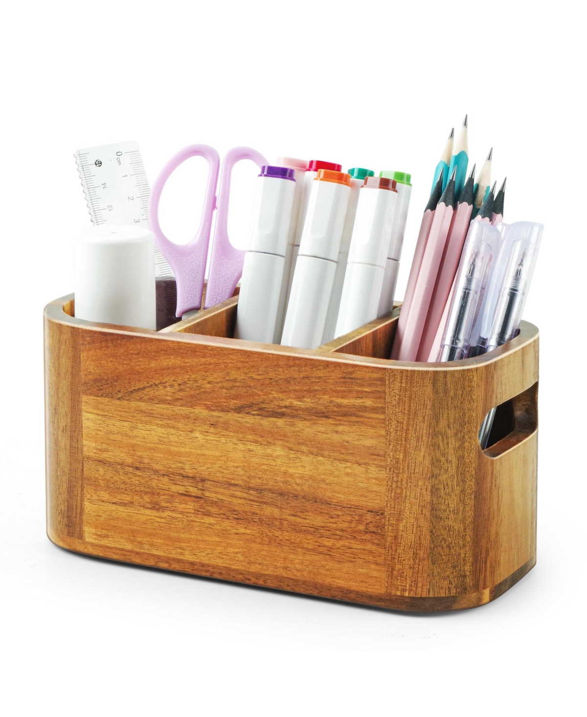 Click here for Danrong Natural Wood Desk Pen Holder 3 Slot Versat... prices