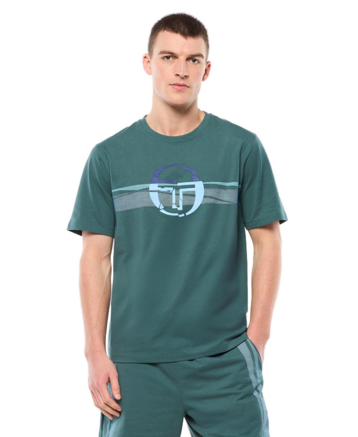 Click here for Sergio Tacchini Mens Rotto Fashion T-Shirt - Medit... prices