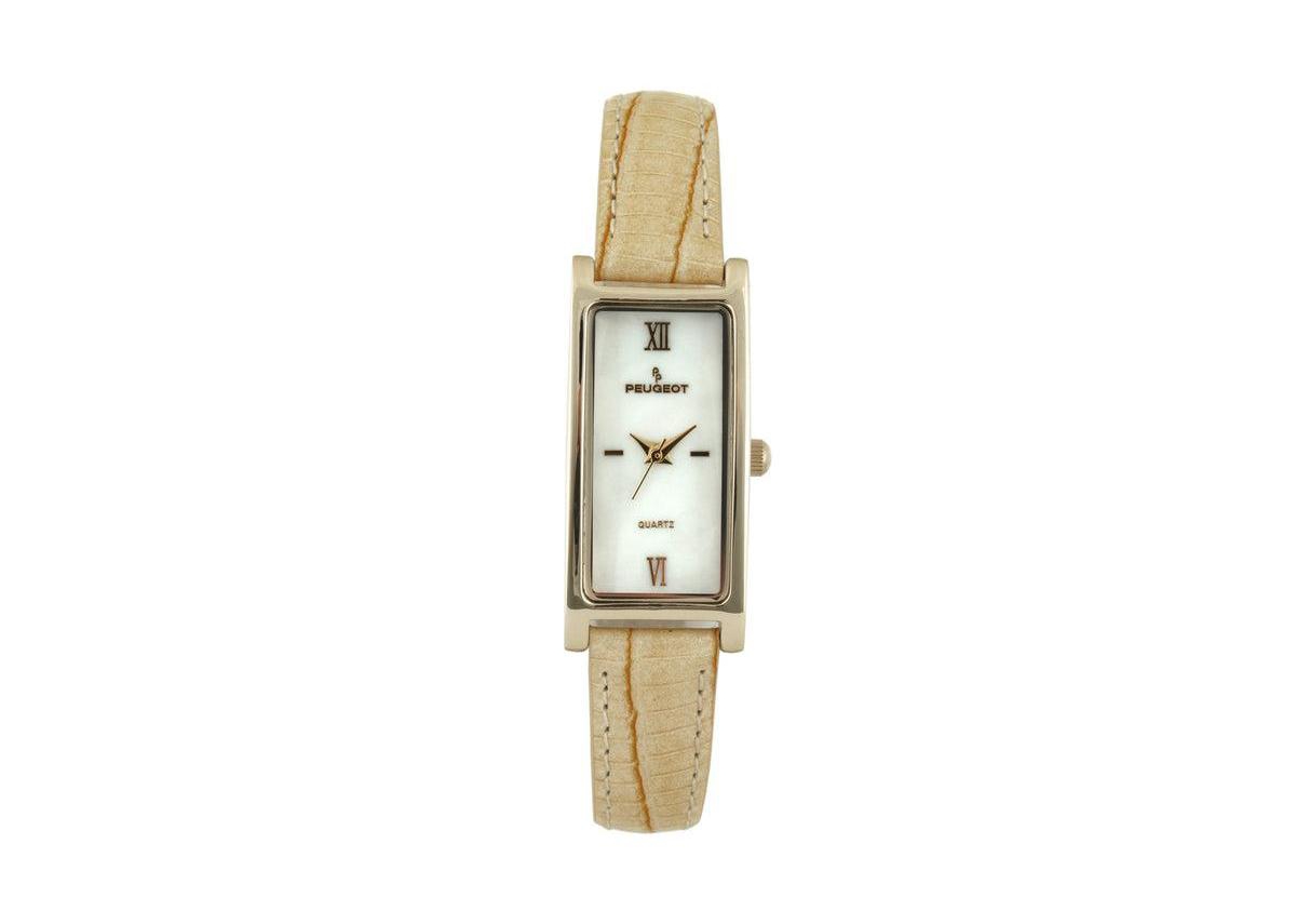 Click here for Peugeot Women 35x18mm Rectangular Watch Glossy Tan... prices