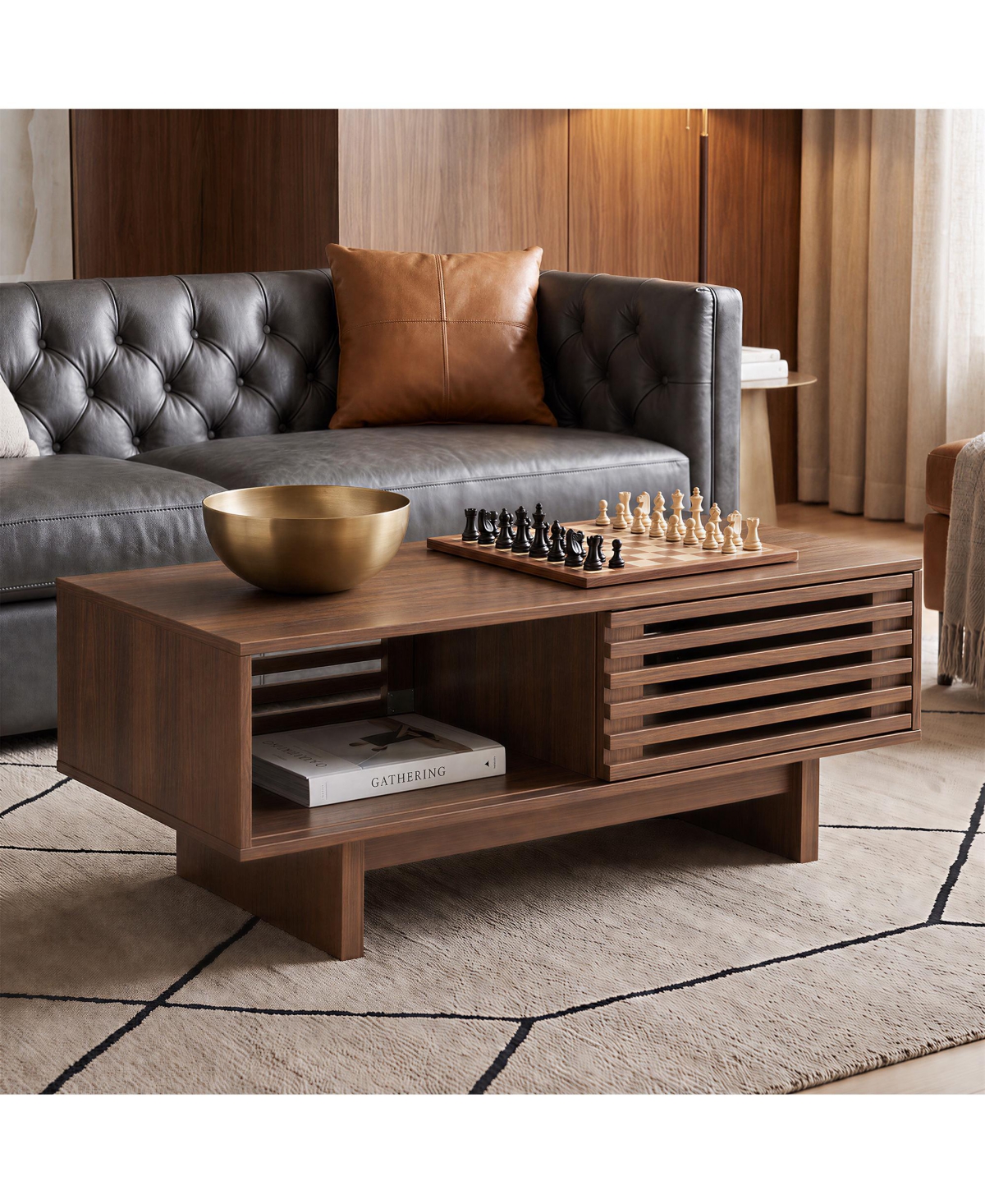 Click here for Gaomon Modern Coffee Table with Sliding Door Stora... prices