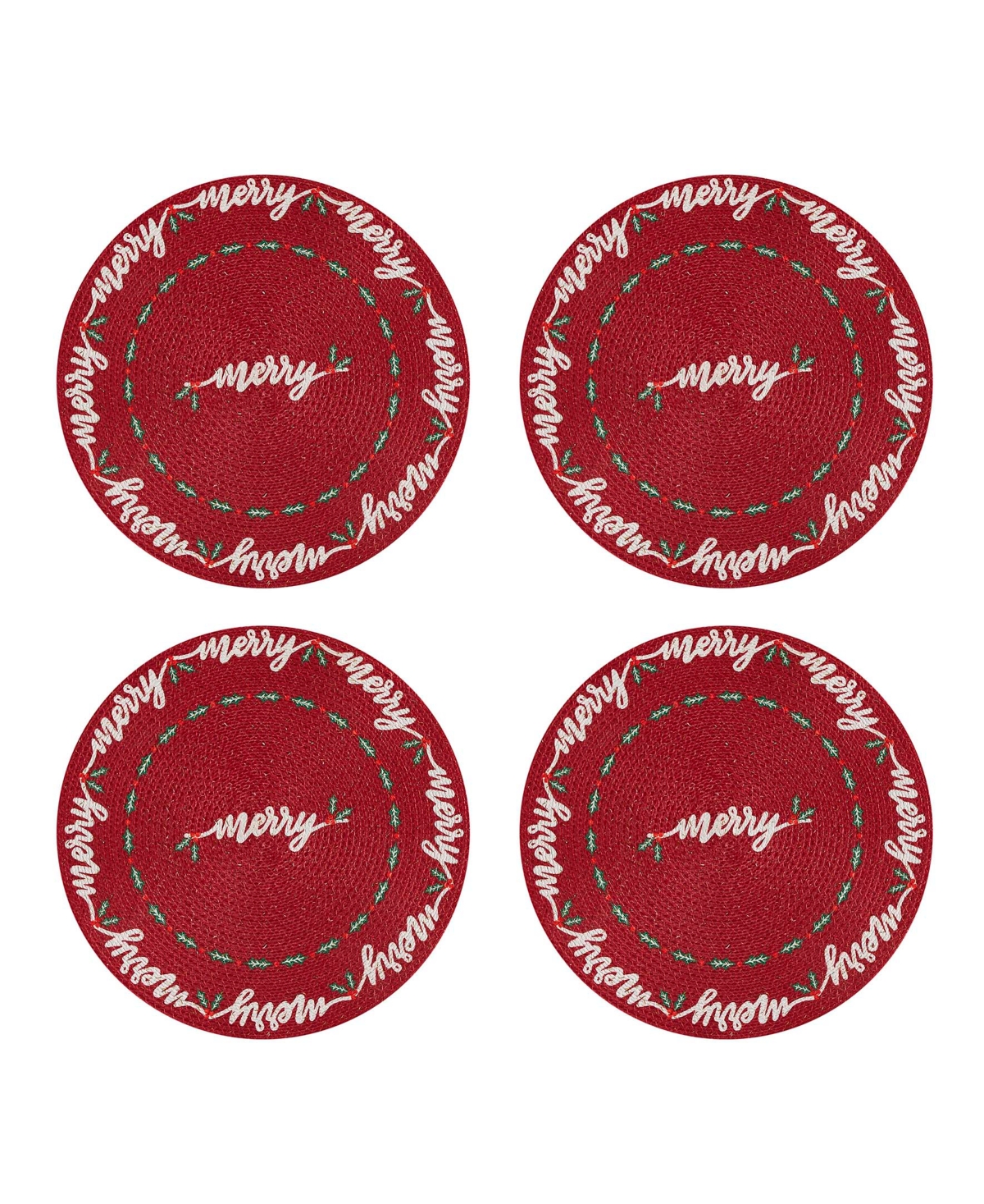 Click here for Avanti Merry Holly Woven Braided Round Placemats... prices