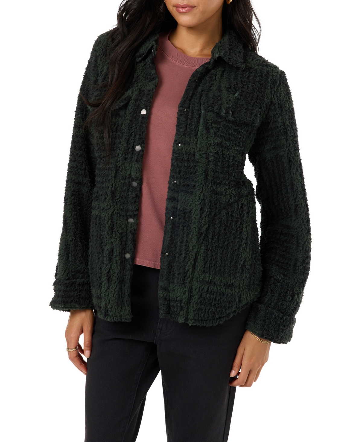 Click here for ONeill Womens Zuma High Pile Snap-Front Jacket - H... prices
