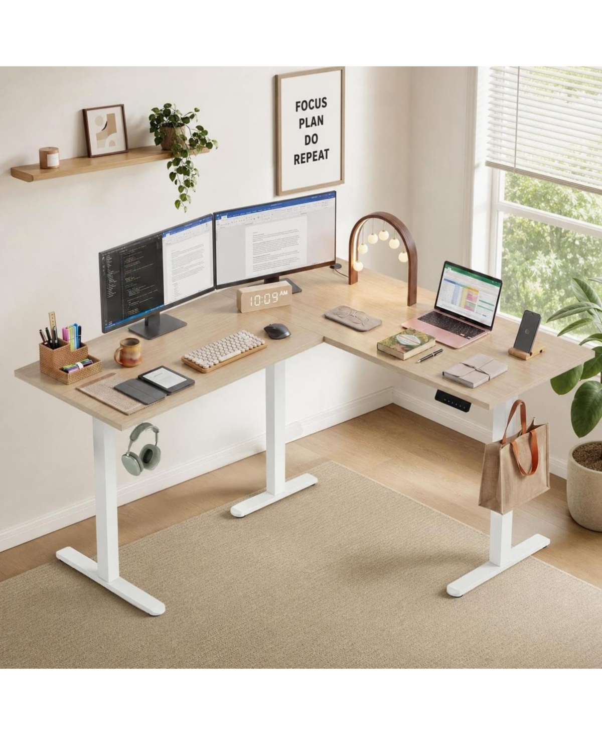 Click here for homfan L-Shaped Electric Standing Desk  Adjustable... prices