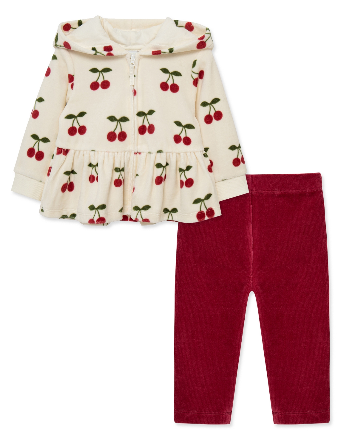Click here for Little Me Baby Girls Cherry Print Hoodie and Pants... prices