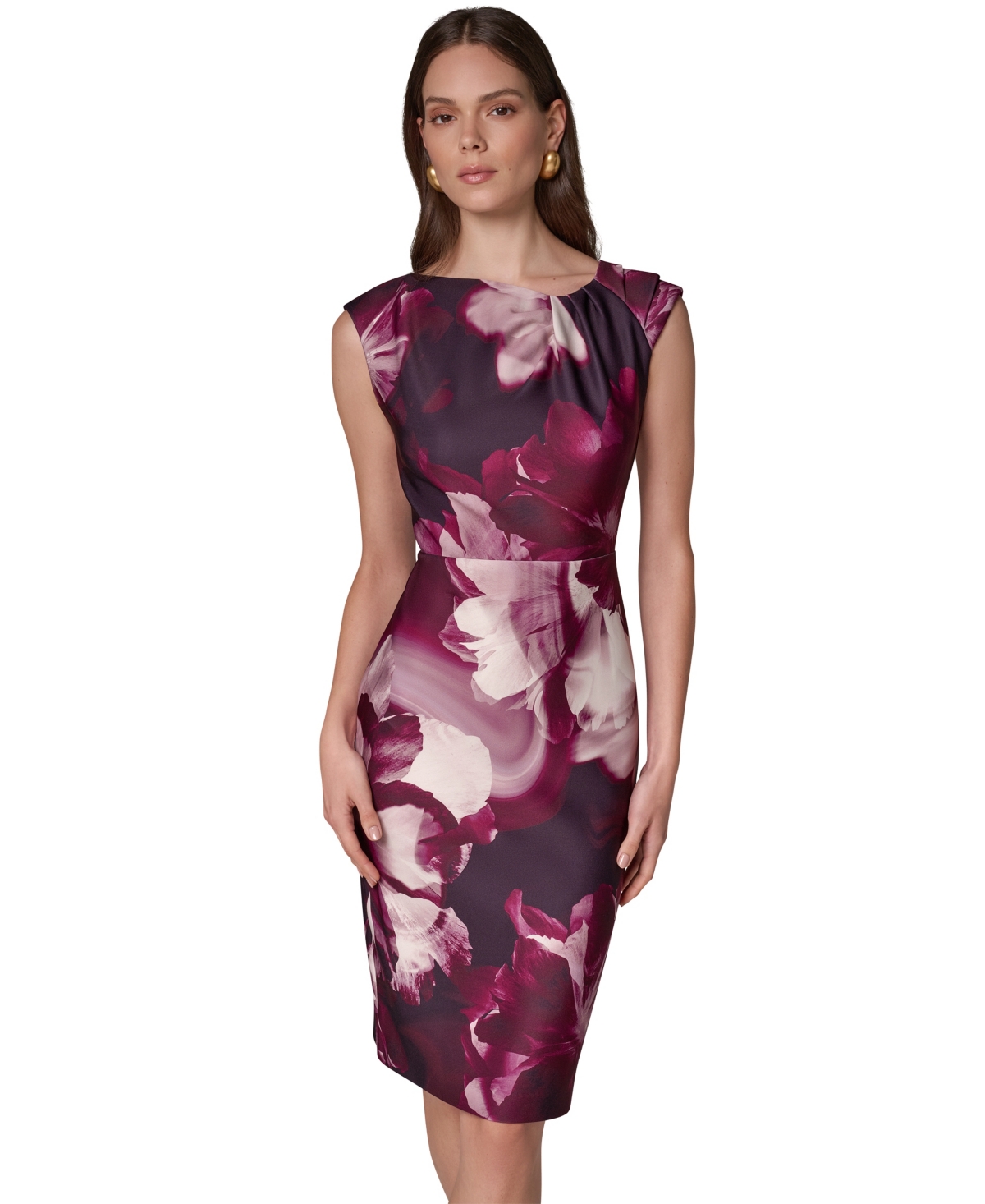 Click here for Donna Karan New York Womens Floral-Print Asymmetri... prices