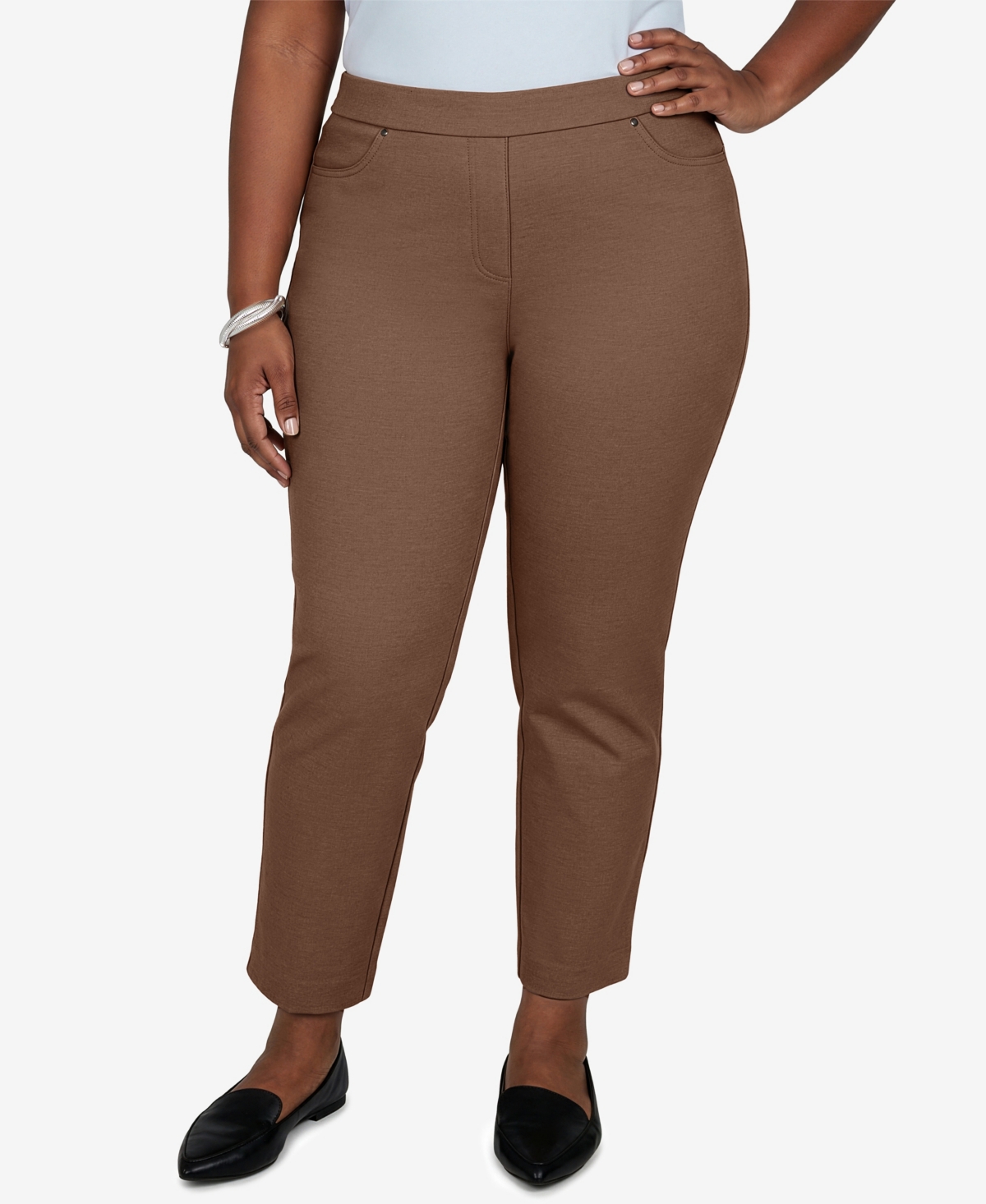 Click here for Alfred Dunner Plus Size Pull-On Mid-Rise Ankle Pan... prices
